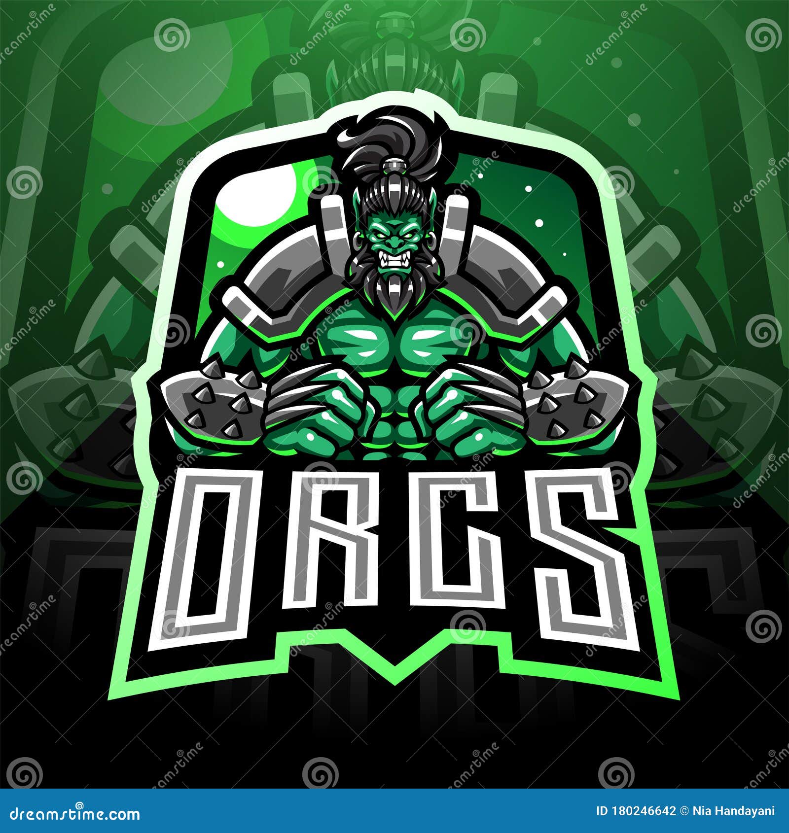 Orc Esport Mascot Logo Design Stock Vector - Illustration of logo ...