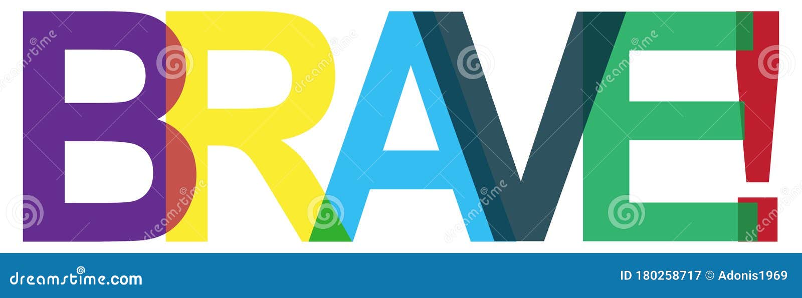 Colorful brave word stock illustration. Illustration of character ...