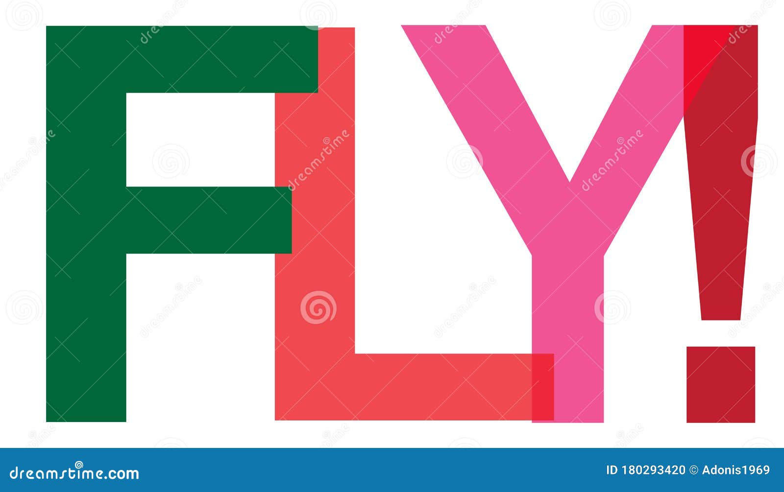 Colorful fly word stock illustration. Illustration of dusk - 180293420