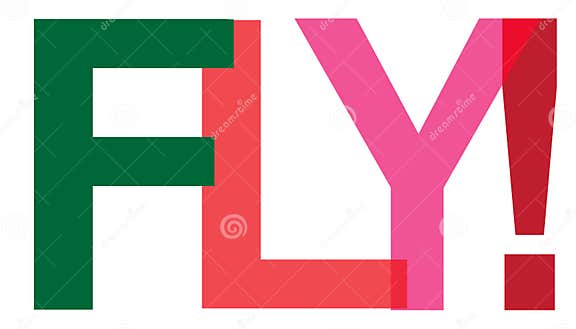 Colorful fly word stock illustration. Illustration of dusk - 180293420