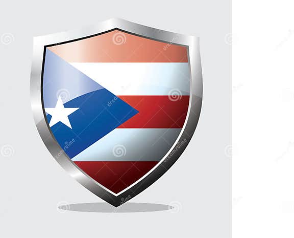 Shield Icon Vector Illustration of Puerto Rico State Flag Stock Vector ...