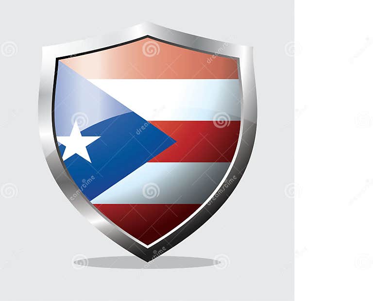 Shield Icon Vector Illustration of Puerto Rico State Flag Stock Vector ...