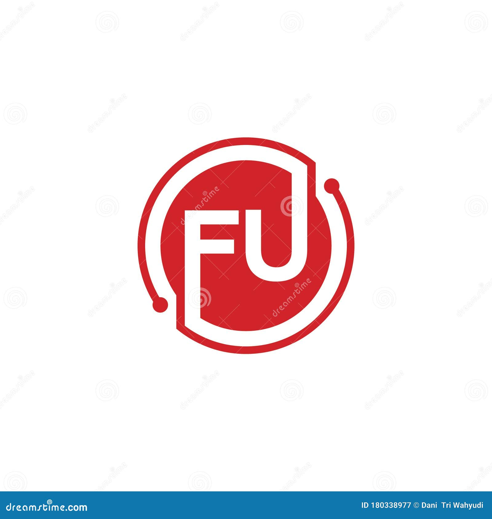 FU Letter Logo Icon Design Template Elements Stock Vector ...