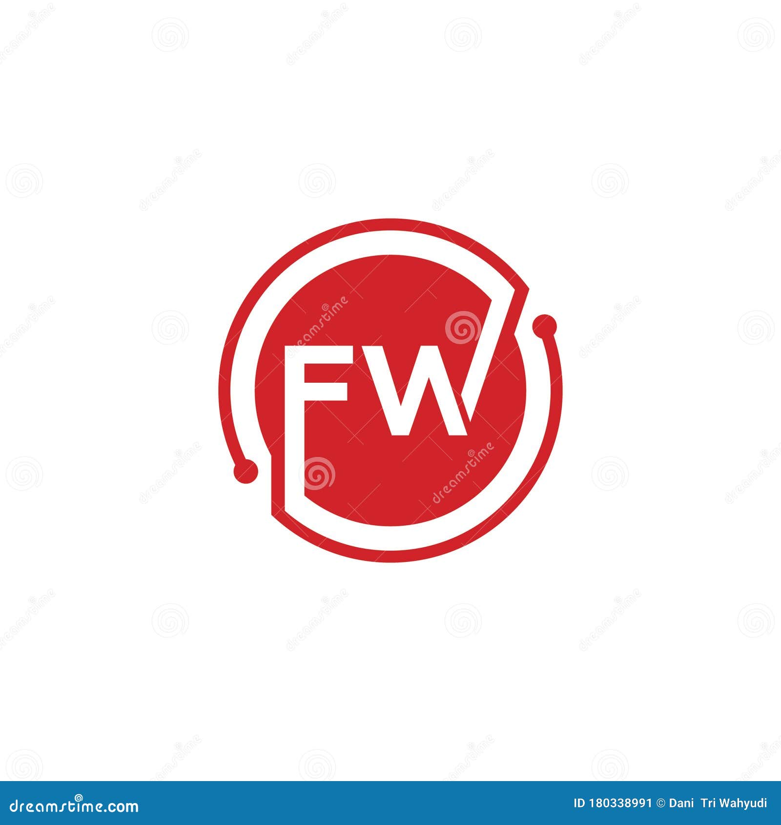 FW Letter Logo Icon Design Template Elements Stock Vector ...