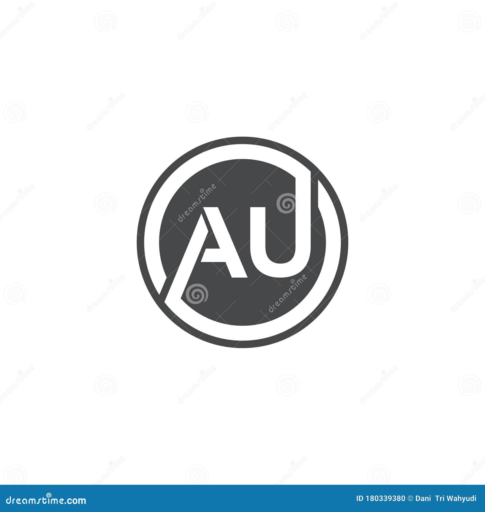 AU Letter Logo Icon Design Template Elements Stock Vector ...