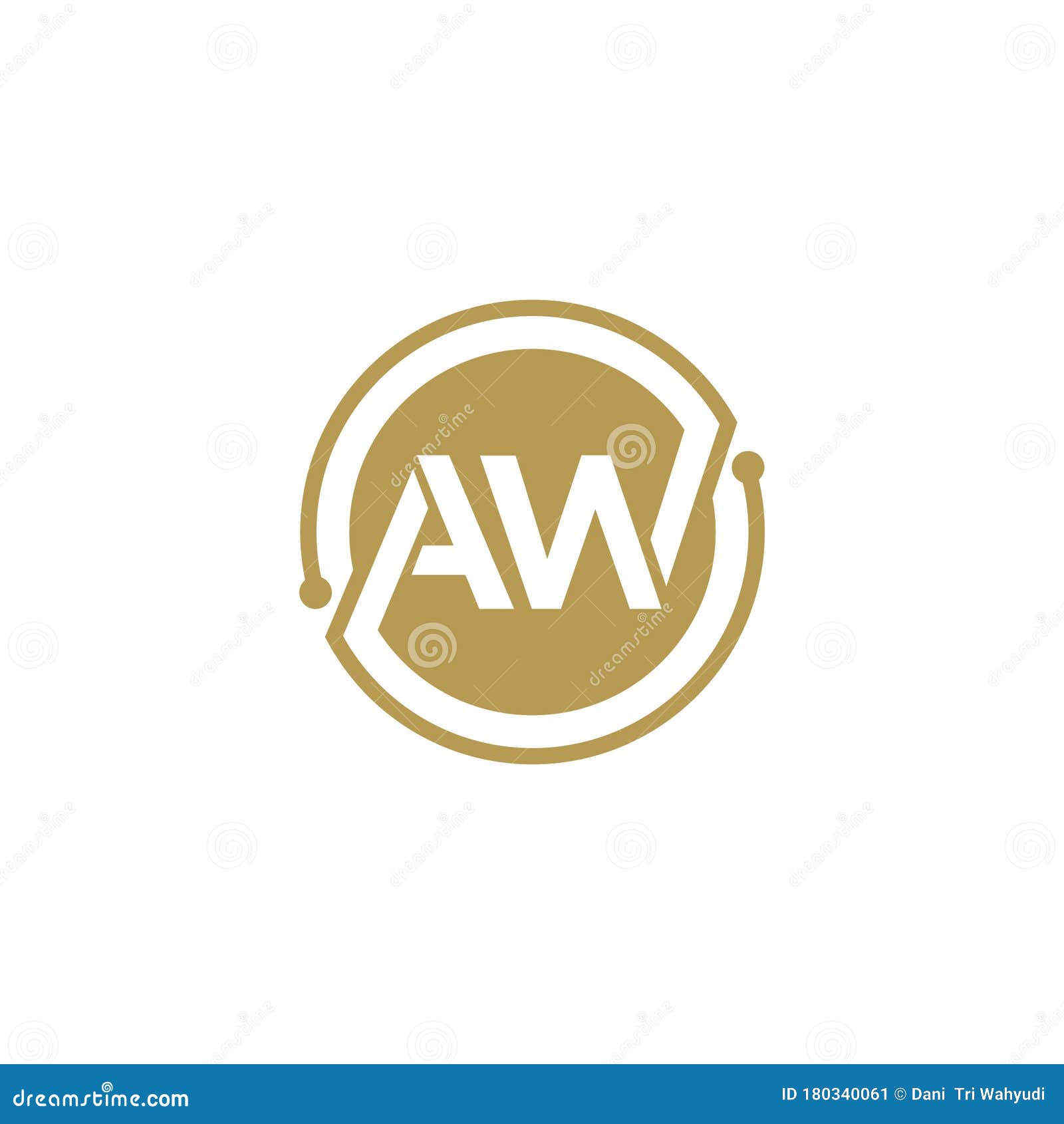 AW Letter Logo Icon Design Template Elements Stock Vector ...