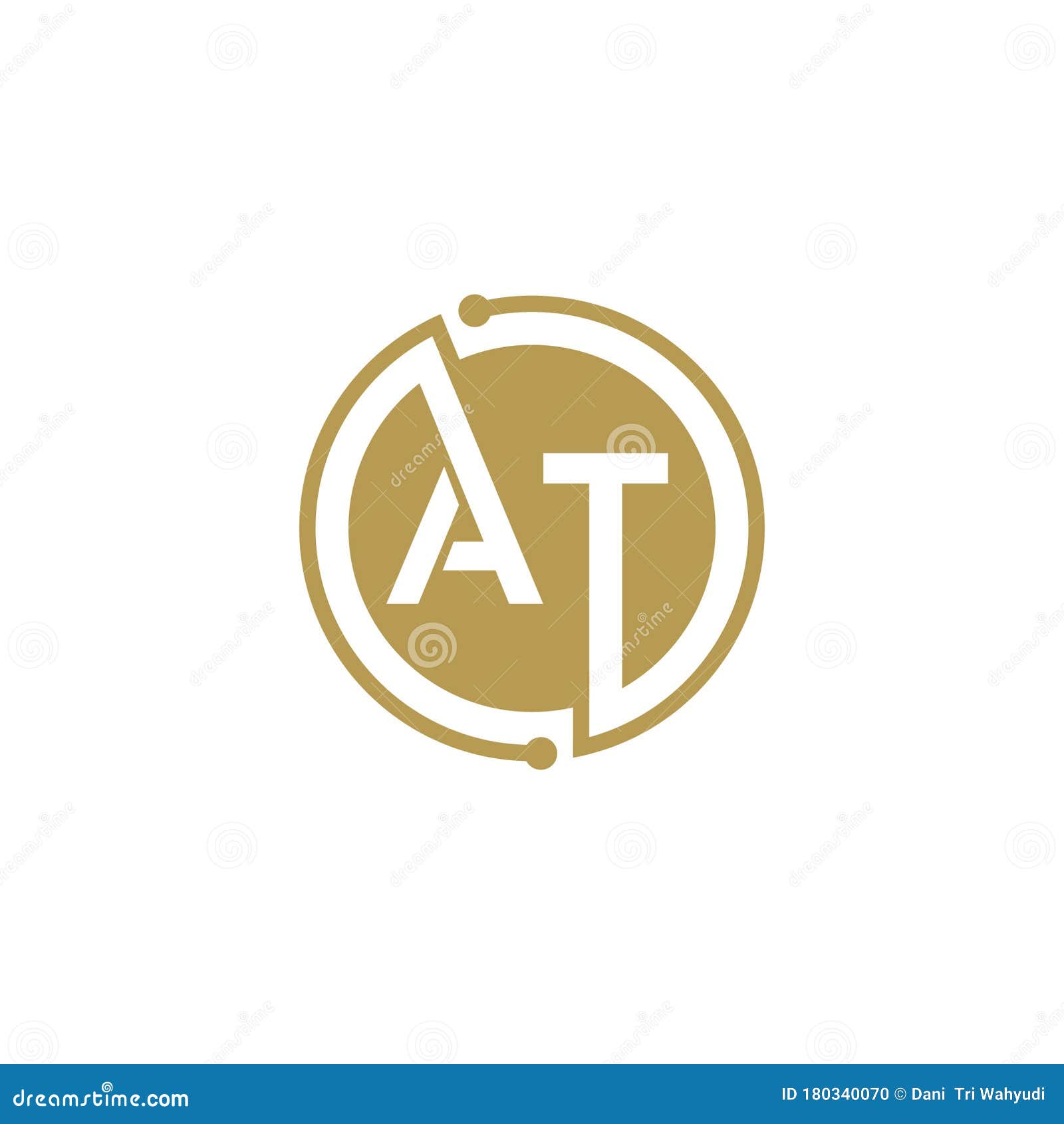 At Letter Logo Icon Design Template Elements Stock Vector ...