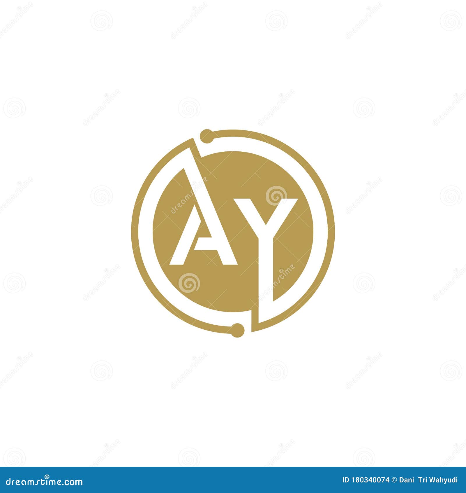 AY Letter Logo Icon Design Template Elements Stock Vector ...