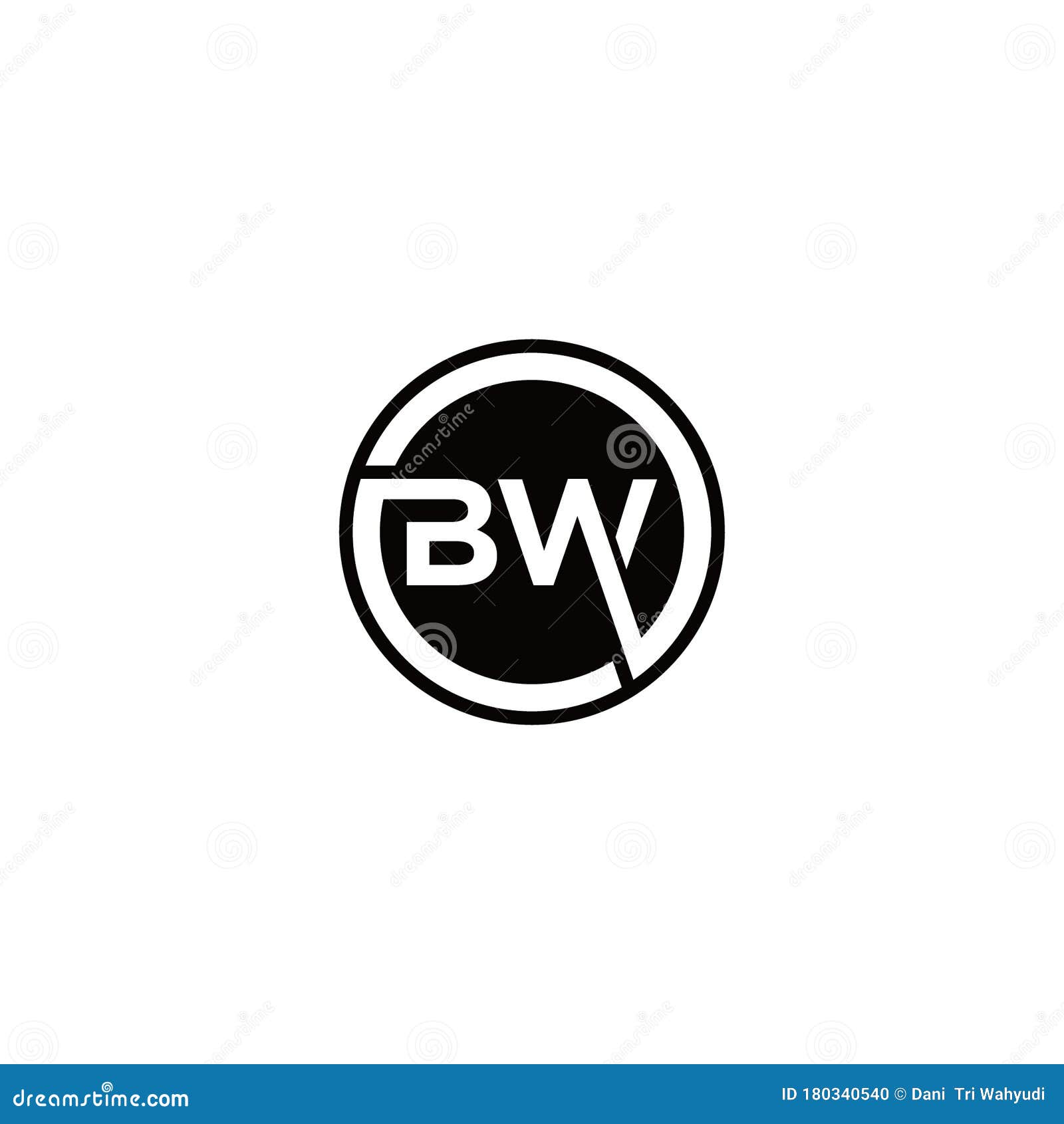 BW Letter Logo Icon Design Template Elements Stock Vector ...