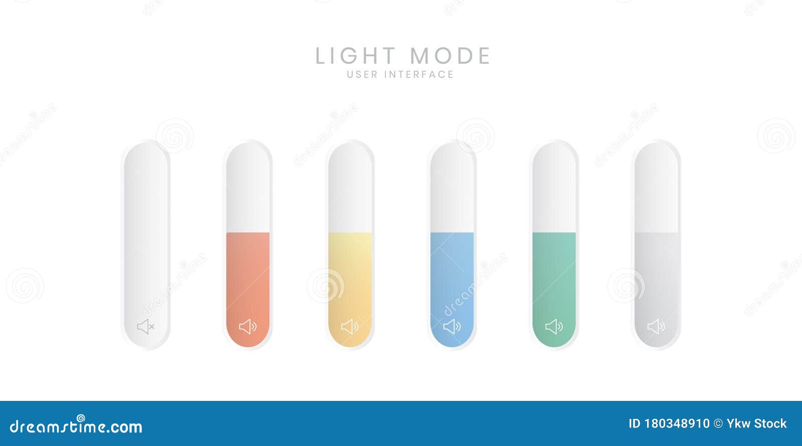 Elegant 3D Volume Bar UI in White Stock Vector - Illustration of green ...