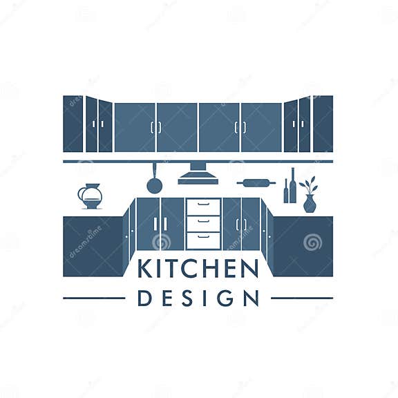 Cabinet Furniture Kitchen Set Interior Graphic Vector Logo Design Stock ...