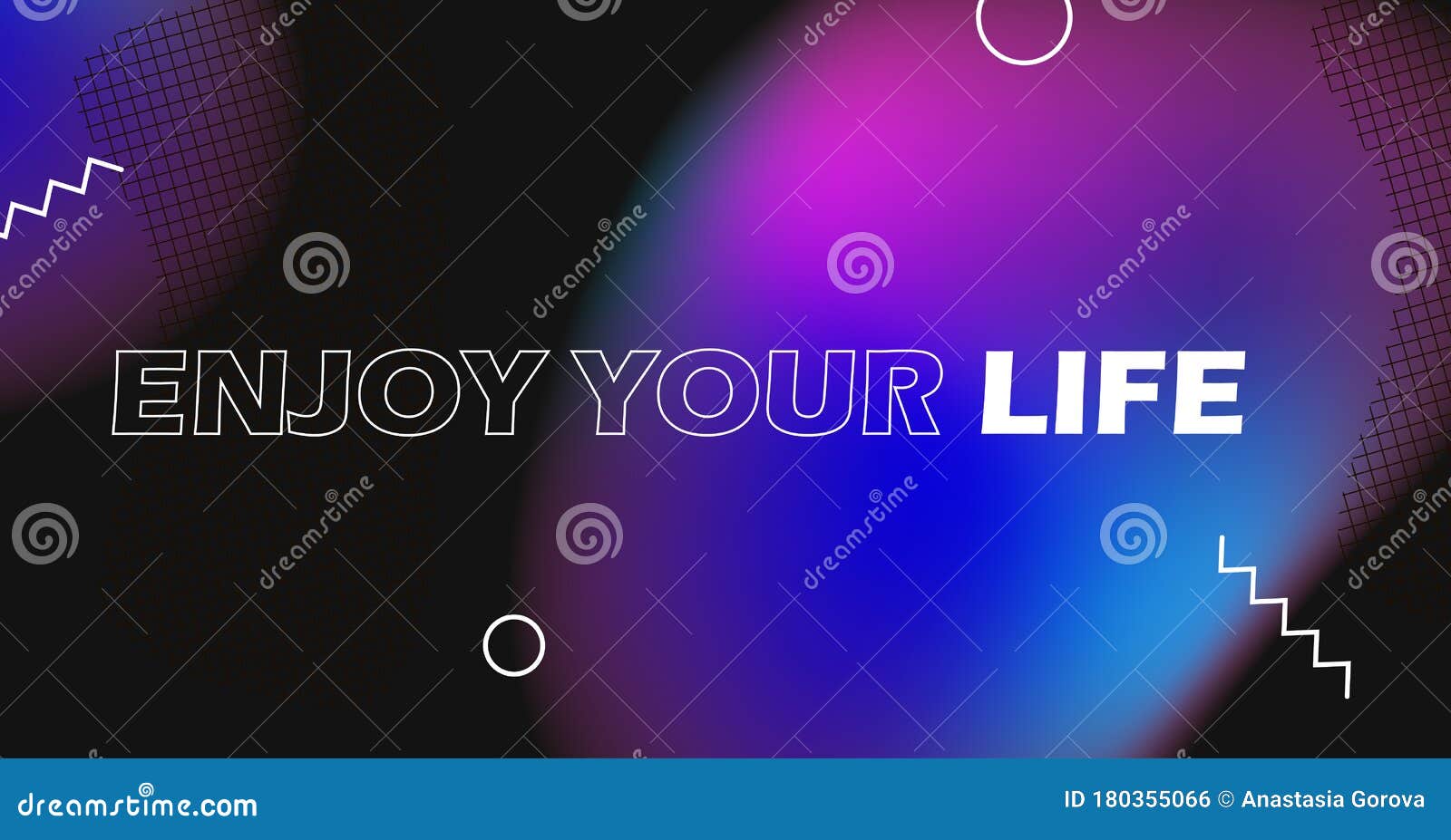 Enjoy Your Life Banner on Modern Abstract Background with Gradient on ...