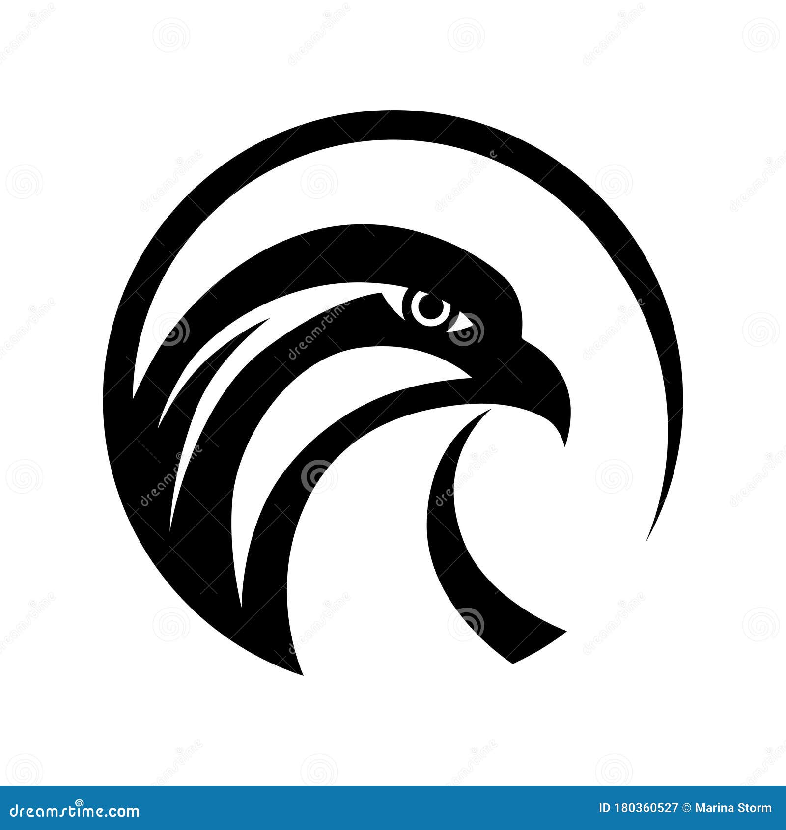 Circle Falcon Eagle Head Logo Symbol. Stock Vector - Illustration of ...