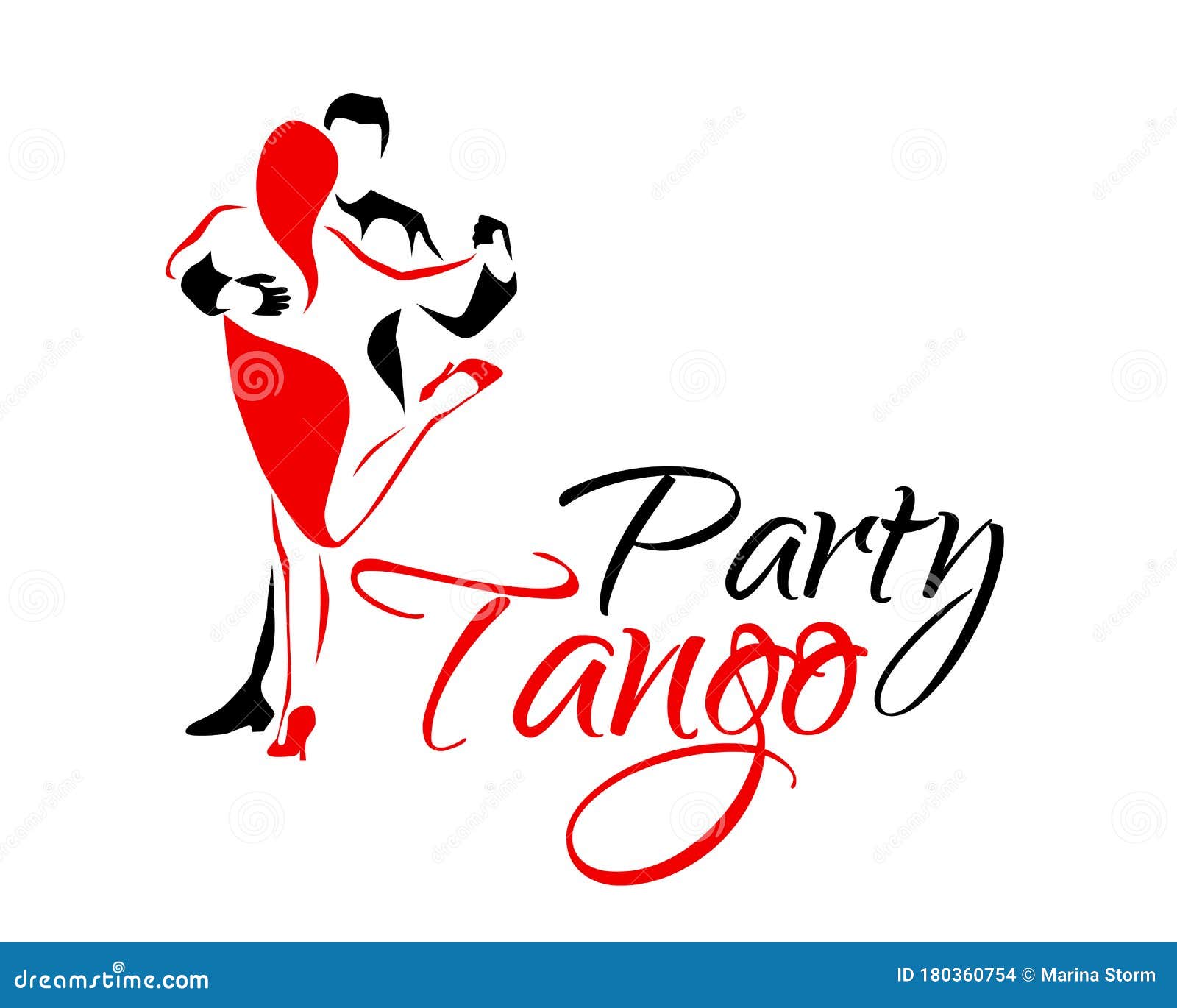Tango latino dance logo. stock vector. Illustration of dress - 180360754