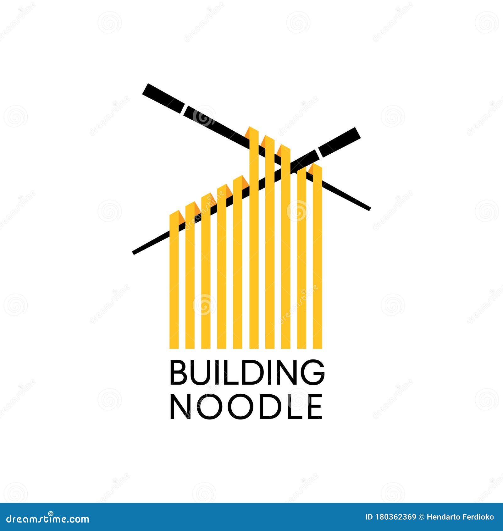 Noodle Building Restaurant and Food Logo Vector Stock Vector ...