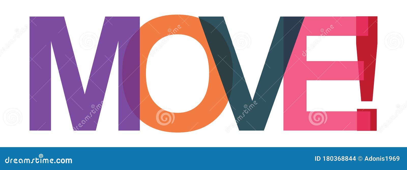 Colorful move word stock illustration. Illustration of attire - 180368844