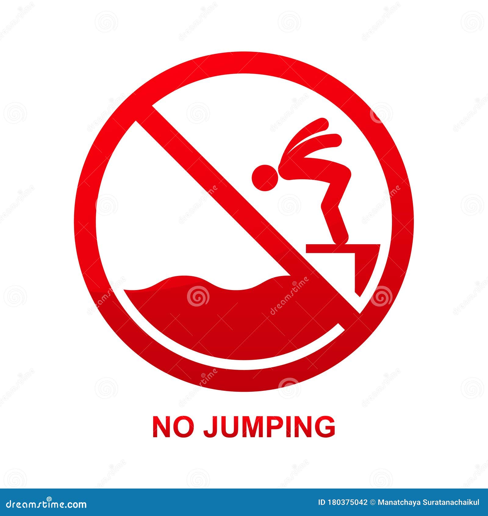 No Jumping Sign Isolated on White Background Stock Vector ...