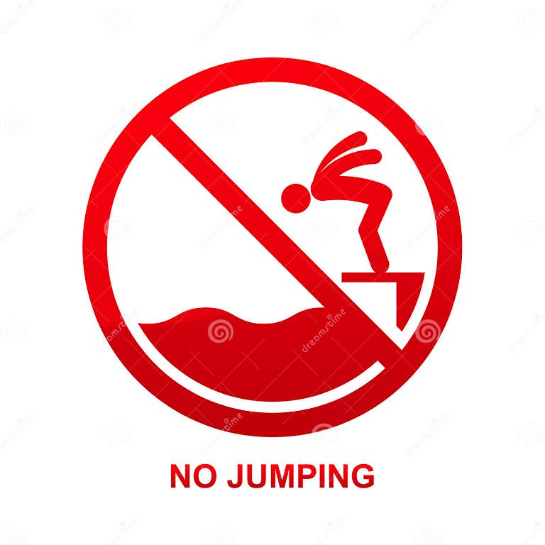 No Jumping Sign Isolated on White Background Stock Vector ...