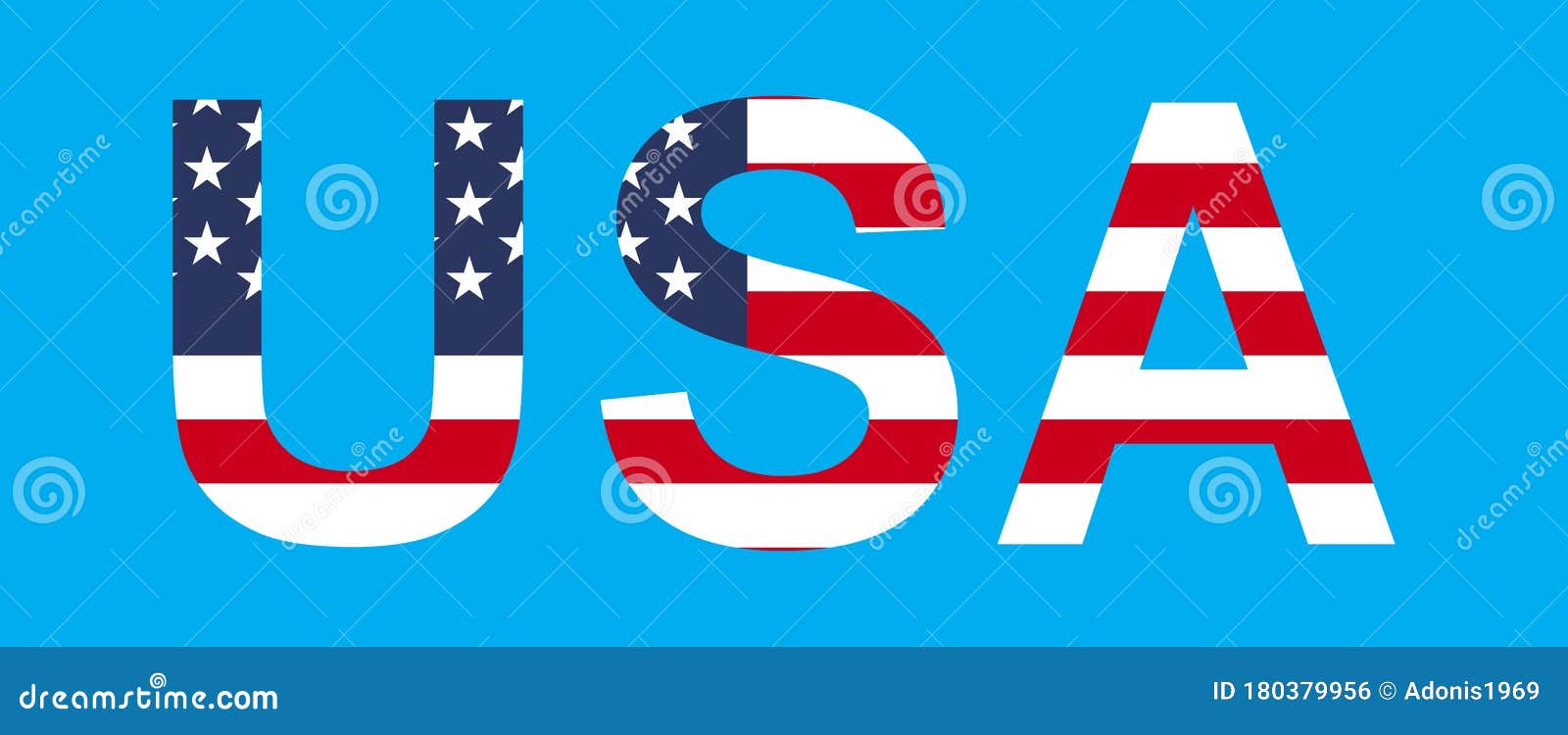 Usa word and flag stock illustration. Illustration of icon - 180379956