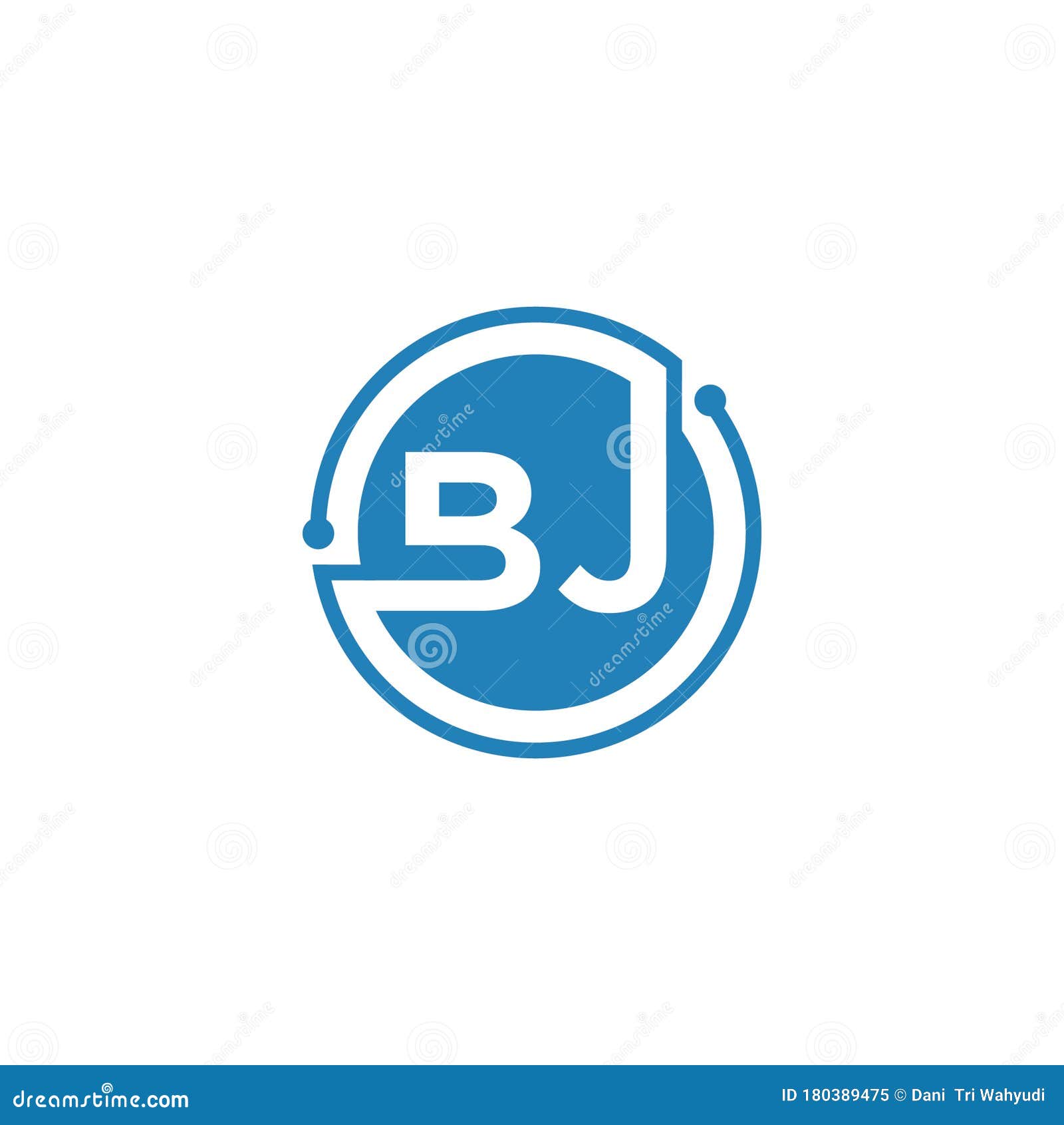 BJ Letter Logo Icon Design Template Elements Stock Vector ...