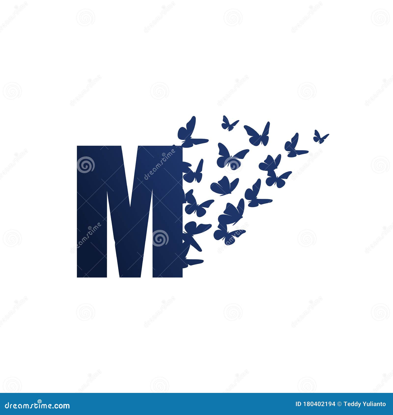 Initial M Butterfly Freedom Logo Stock Vector - Illustration of ...