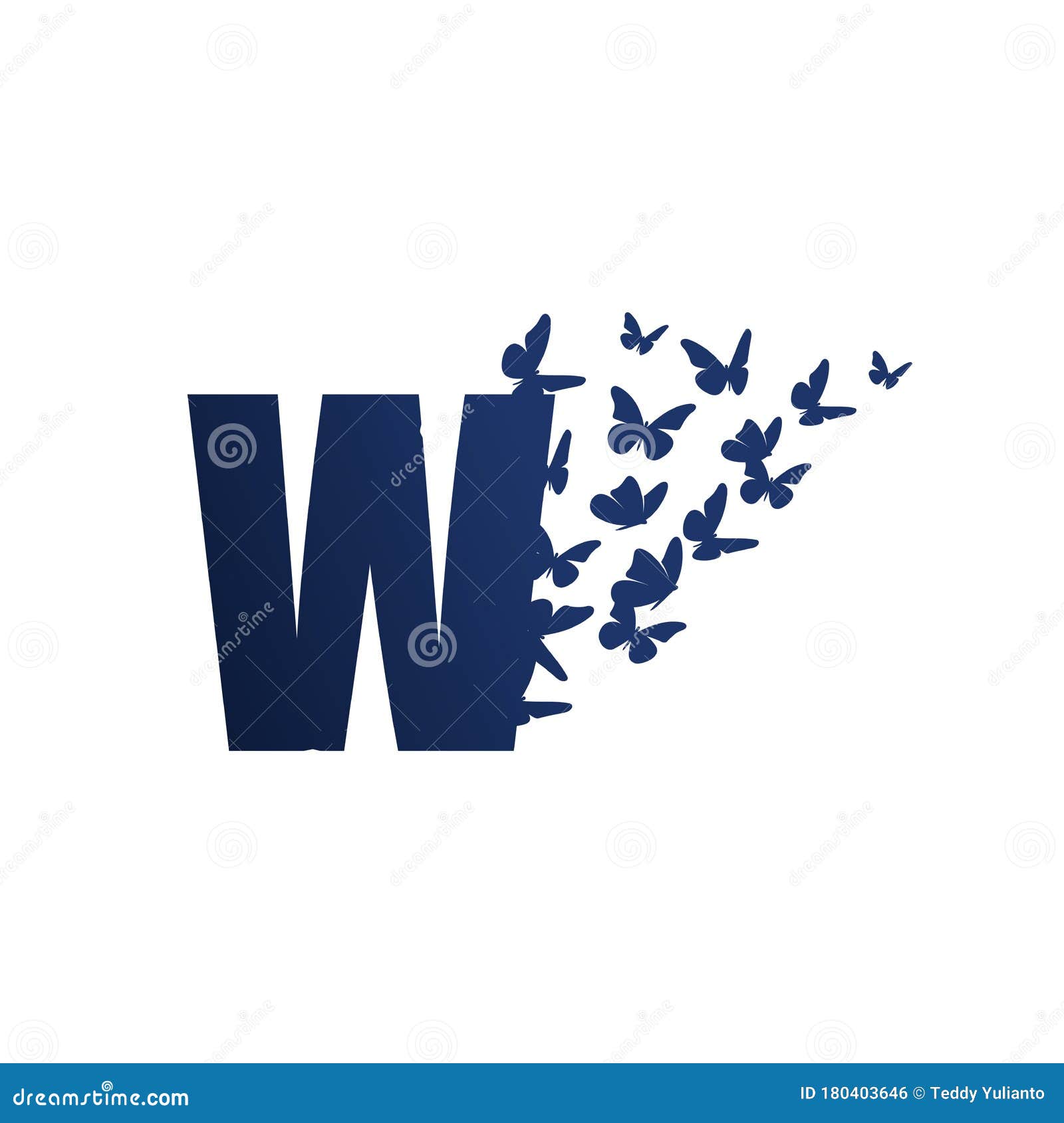 Initial W Butterfly Freedom Logo Stock Vector - Illustration of event ...