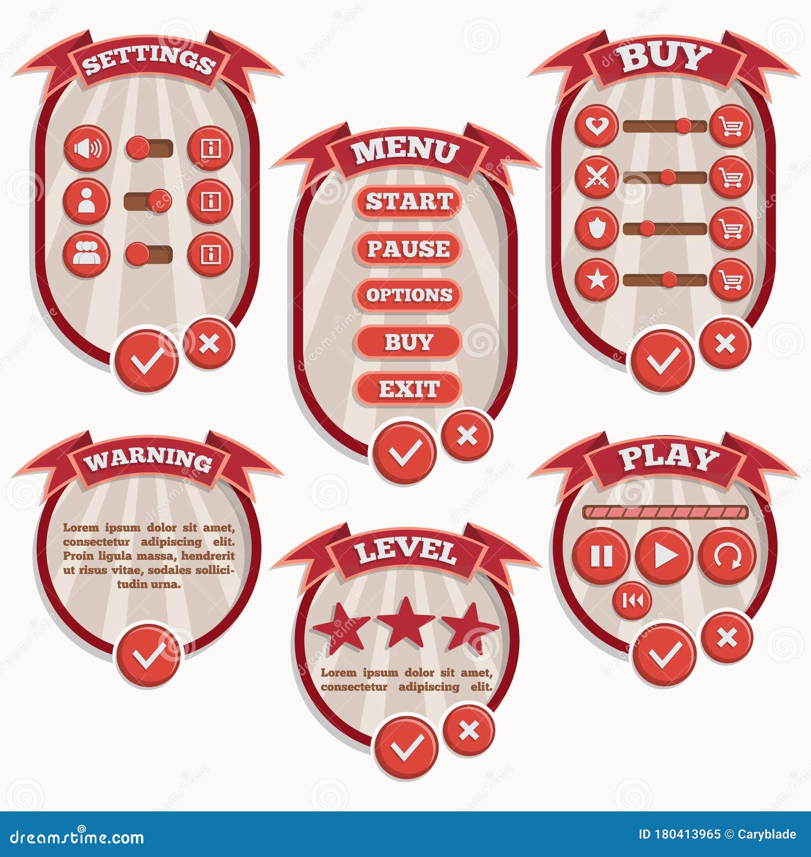 Design of the Game User Interface. Stock Vector - Illustration of frame ...