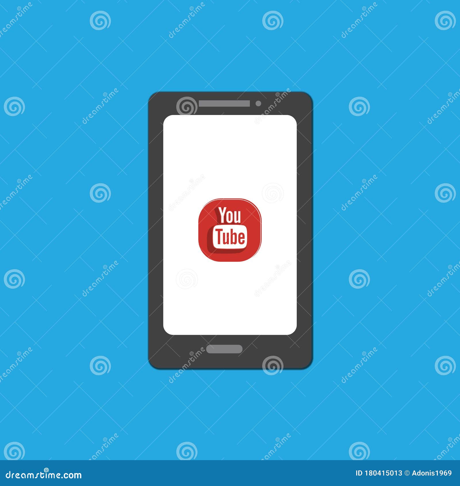 Youtube on mobile phone editorial stock photo. Illustration of online ...