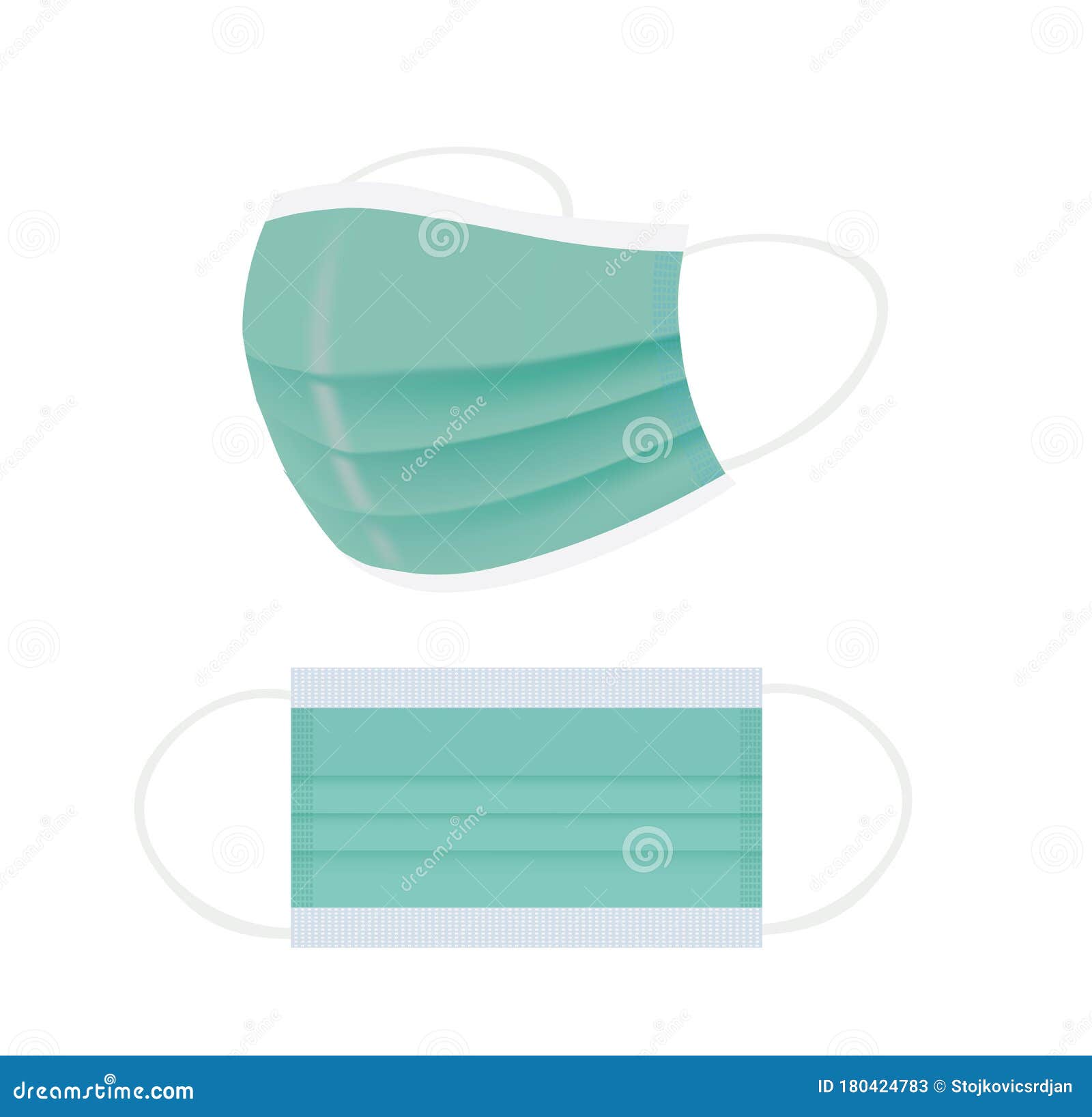 Surgery Mask And Face Shield Set Cartoon Vector | CartoonDealer.com ...