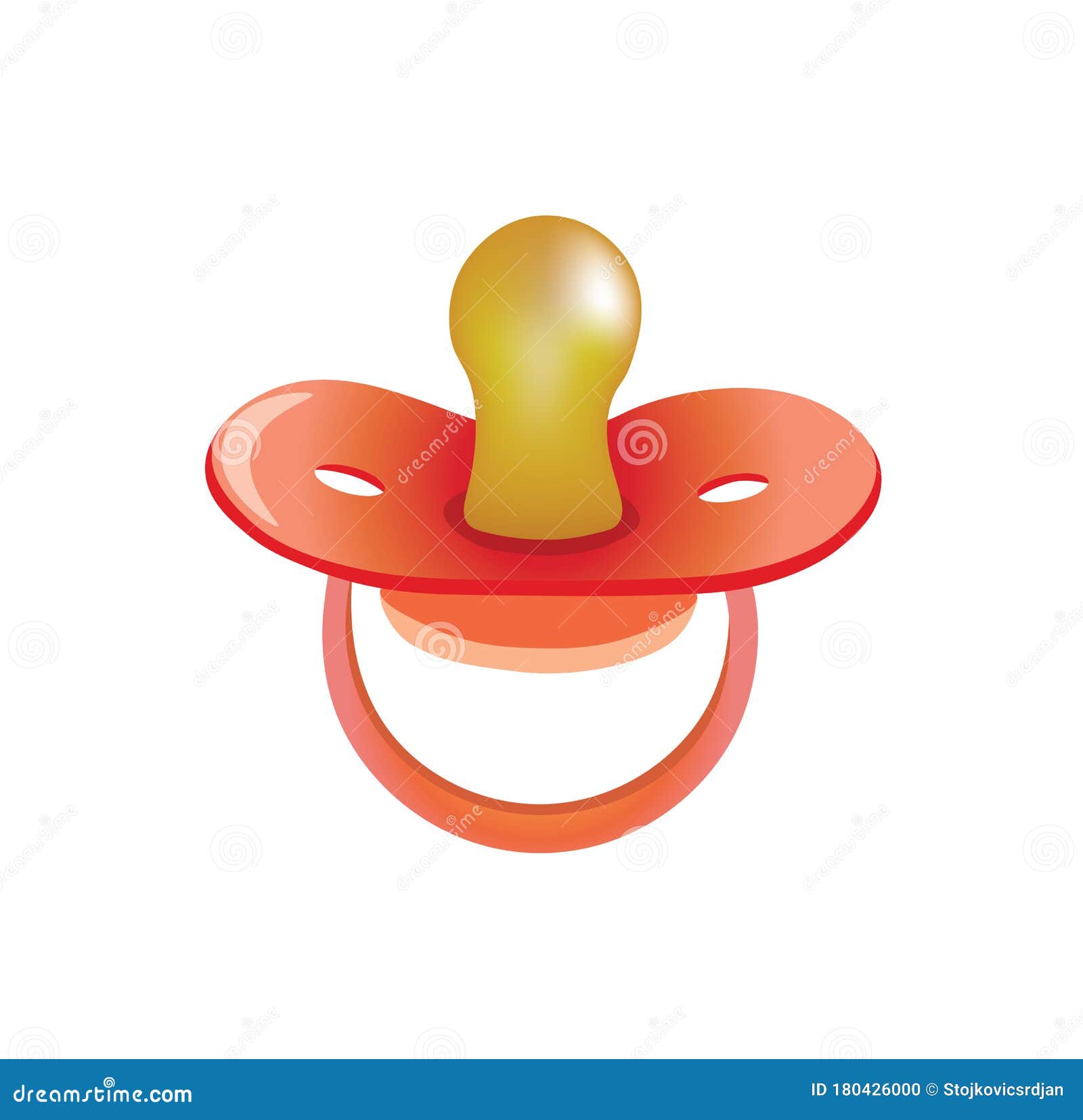 Red baby pacifier stock vector. Illustration of isolated - 180426000