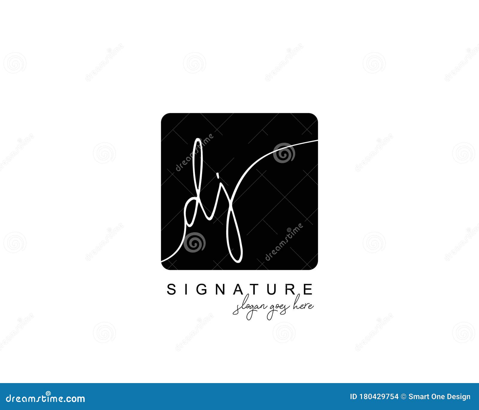 Initial DJ Signature Logo Template Vector Stock Vector - Illustration ...