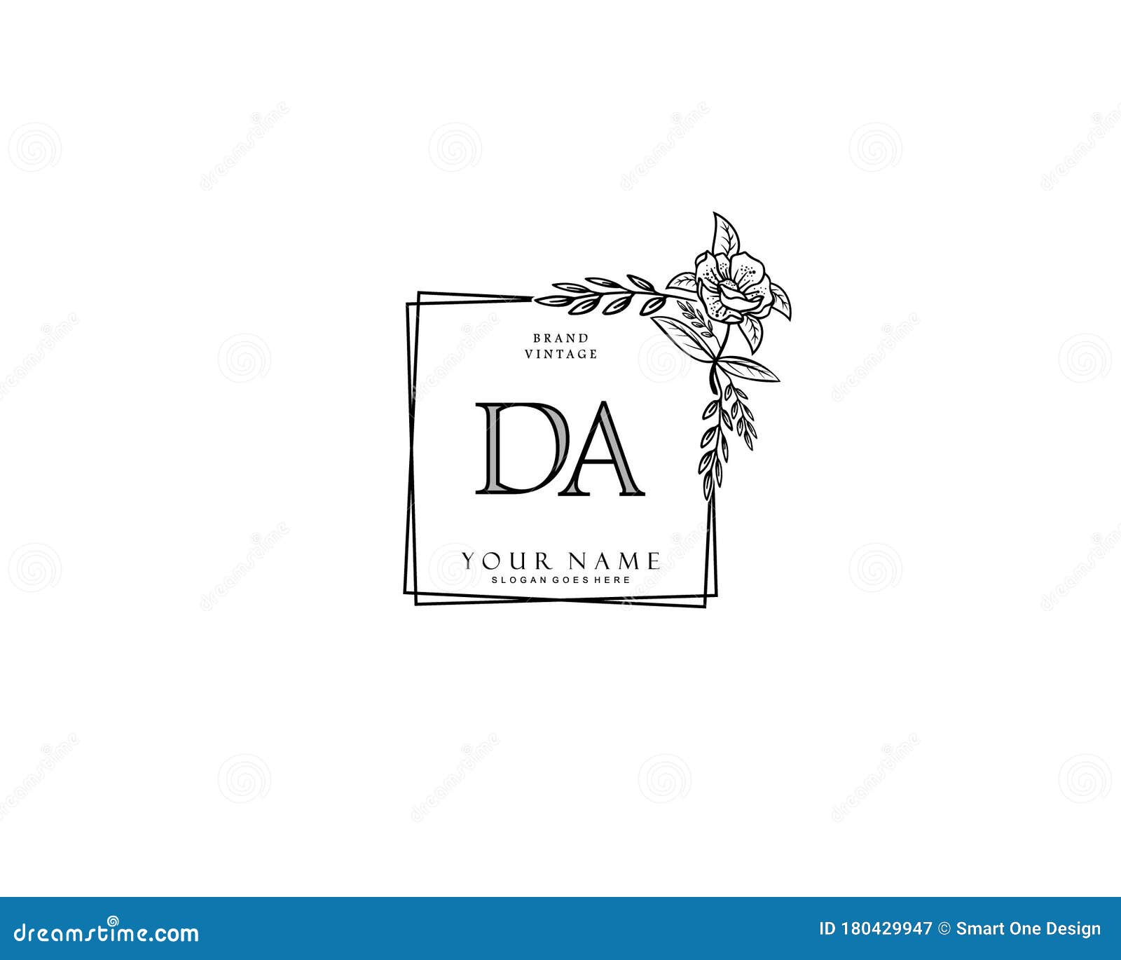 Initial DA Signature Logo Template Vector Stock Vector - Illustration ...