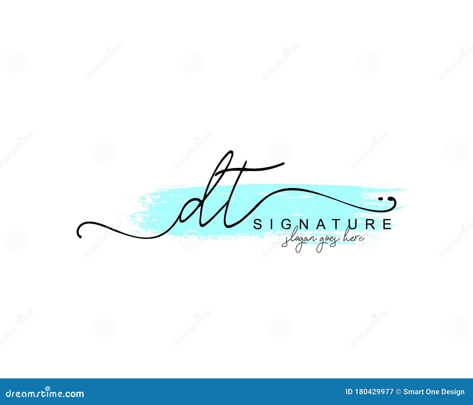 Initial DT Signature Logo Template Vector Stock Vector - Illustration ...