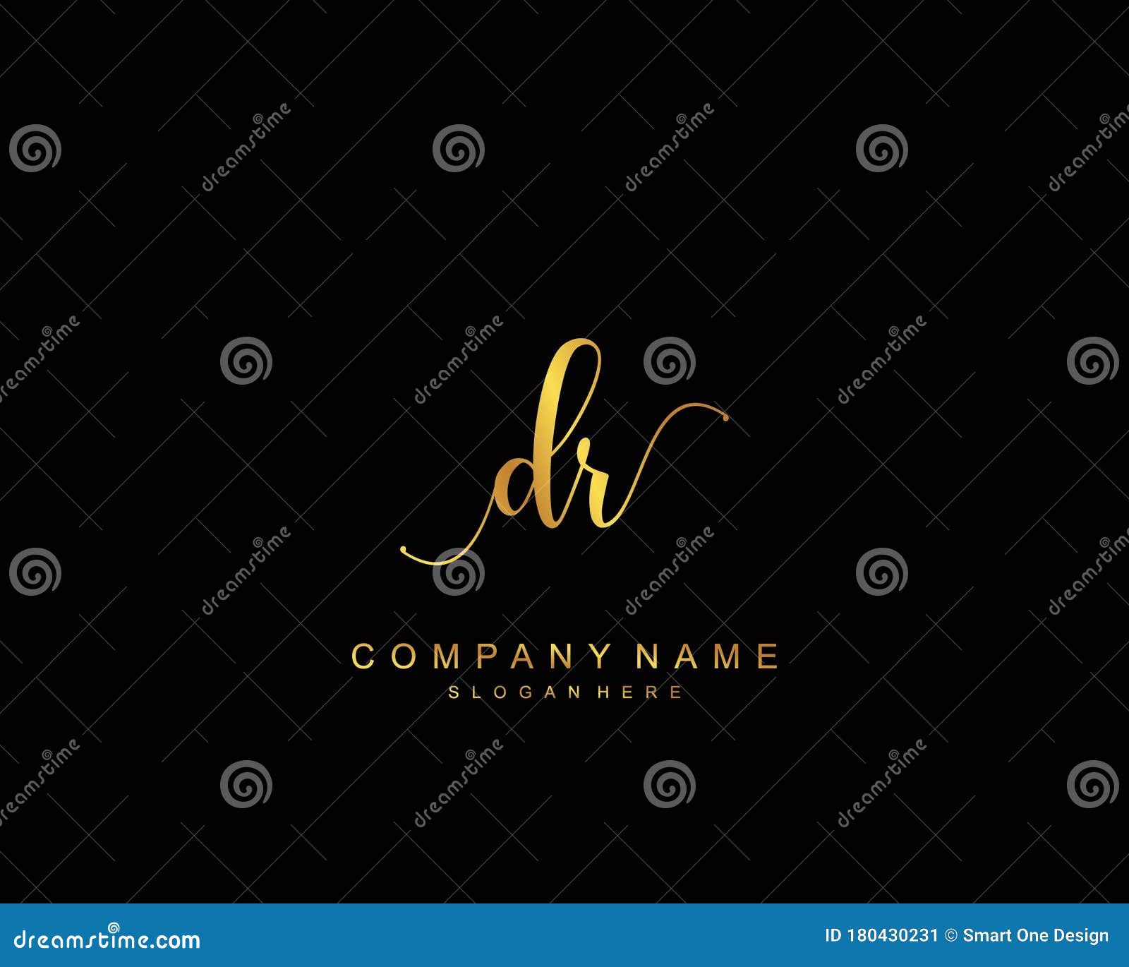 Initial DR Signature Logo Template Vector Stock Vector - Illustration ...