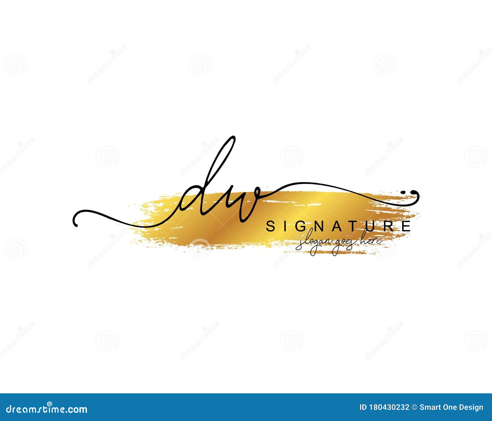 Initial DW Signature Logo Template Vector Stock Vector - Illustration ...