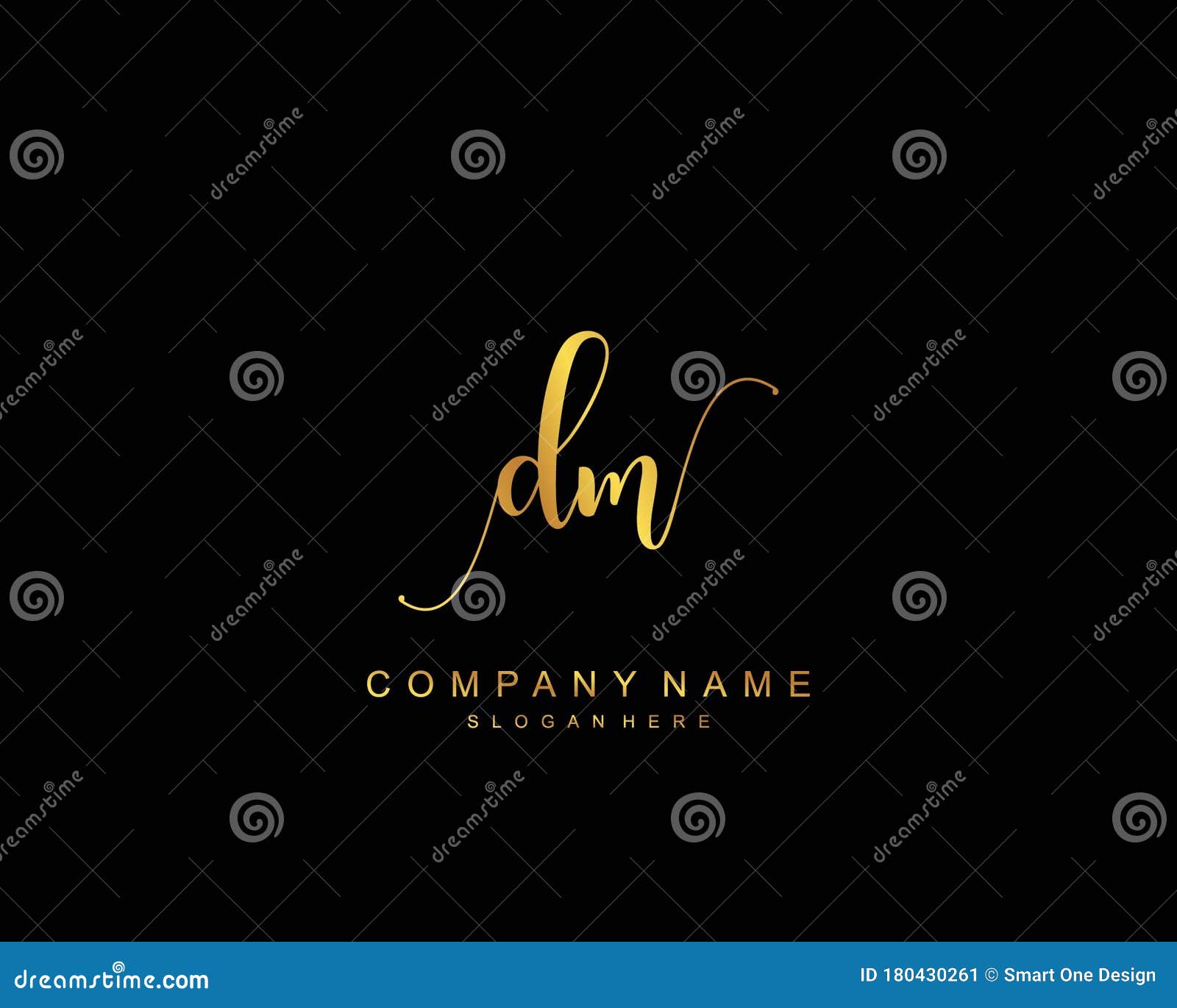Initial DM Signature Logo Template Vector Stock Vector - Illustration ...