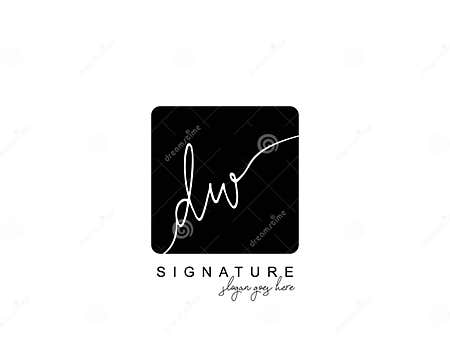 Initial DW Signature Logo Template Vector Stock Vector - Illustration ...