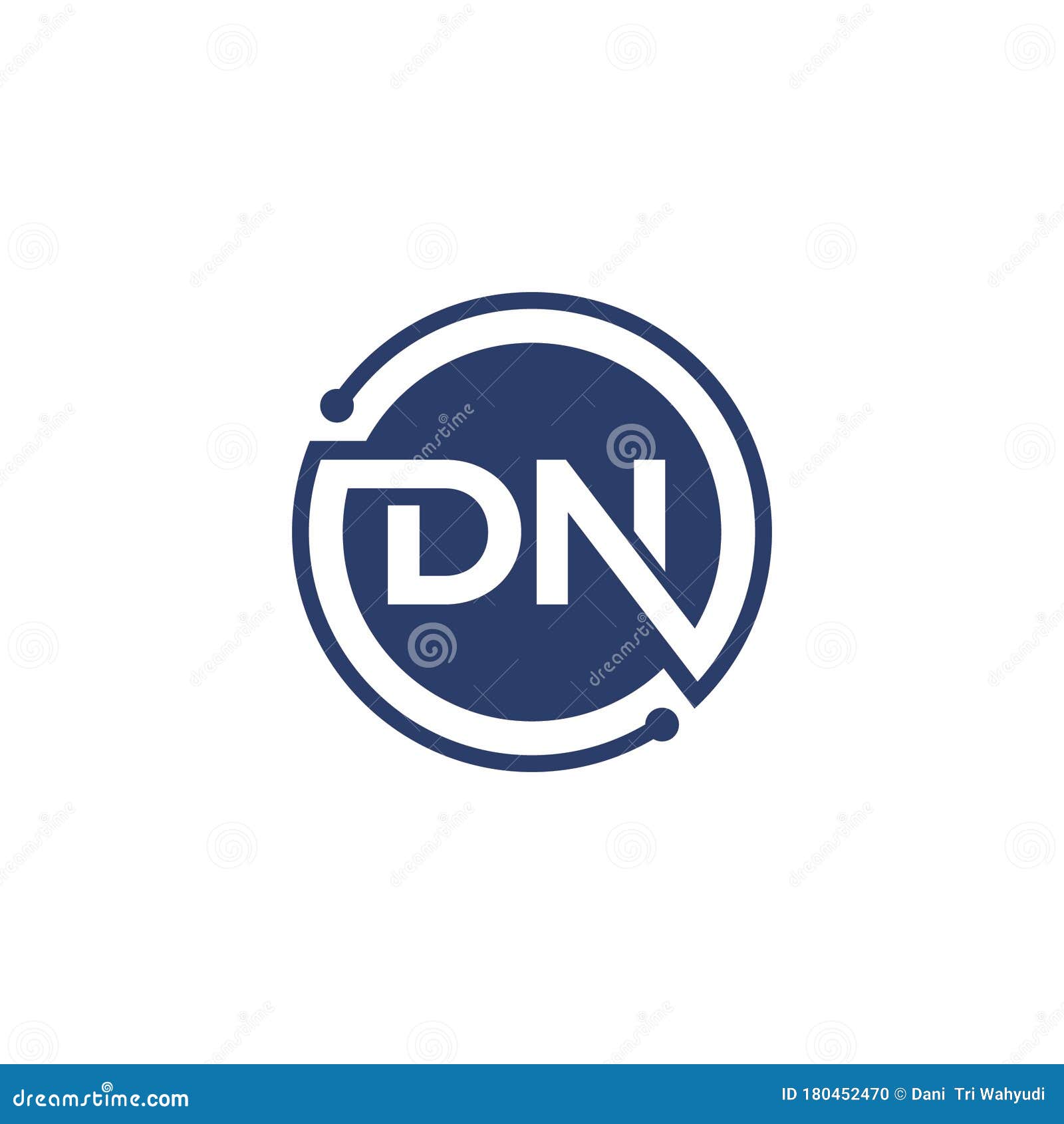 DN Letter Logo Icon Design Template Elements Stock Vector ...