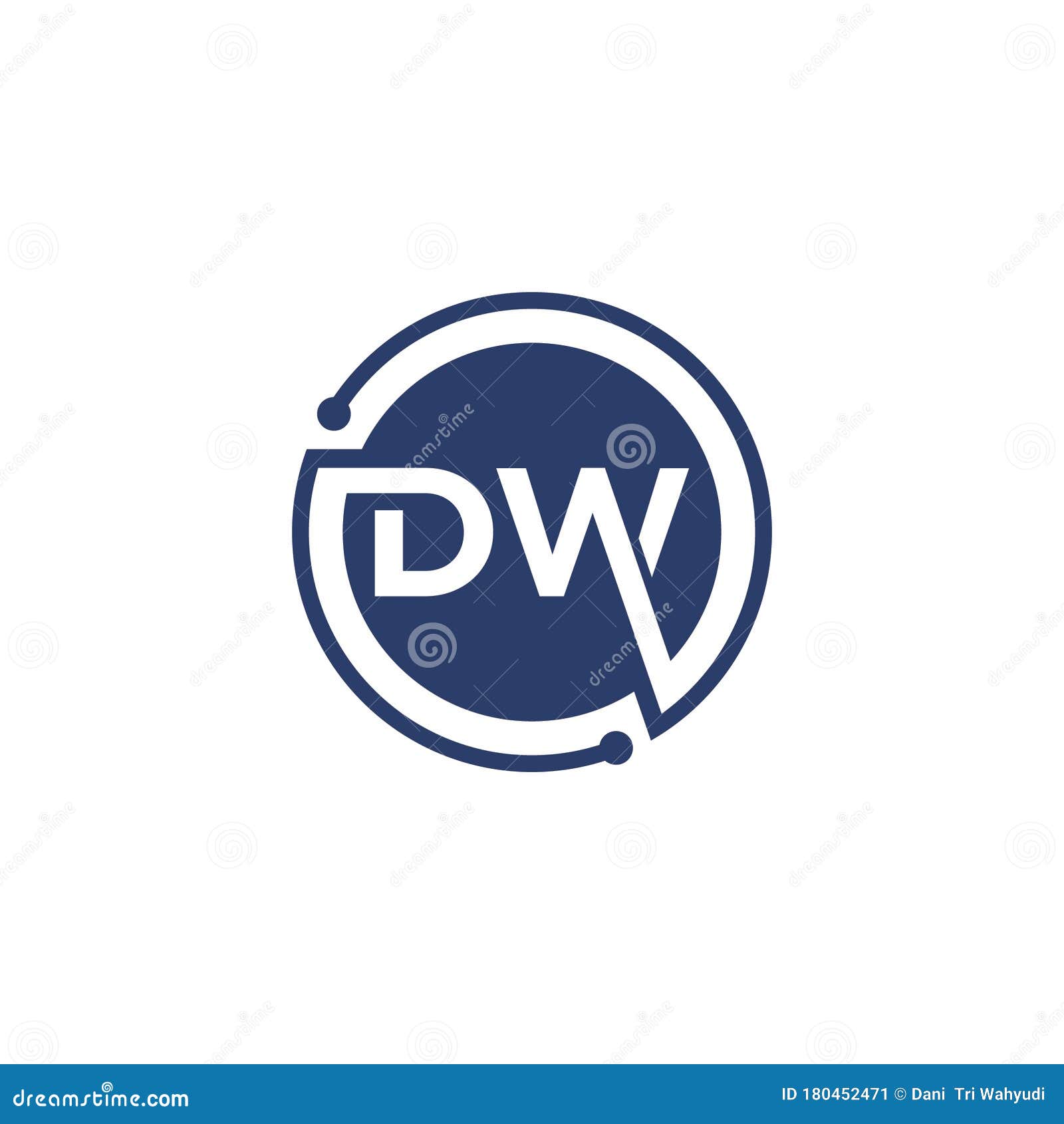 DW DN Letter Logo Icon Design Template Elements Stock Vector ...