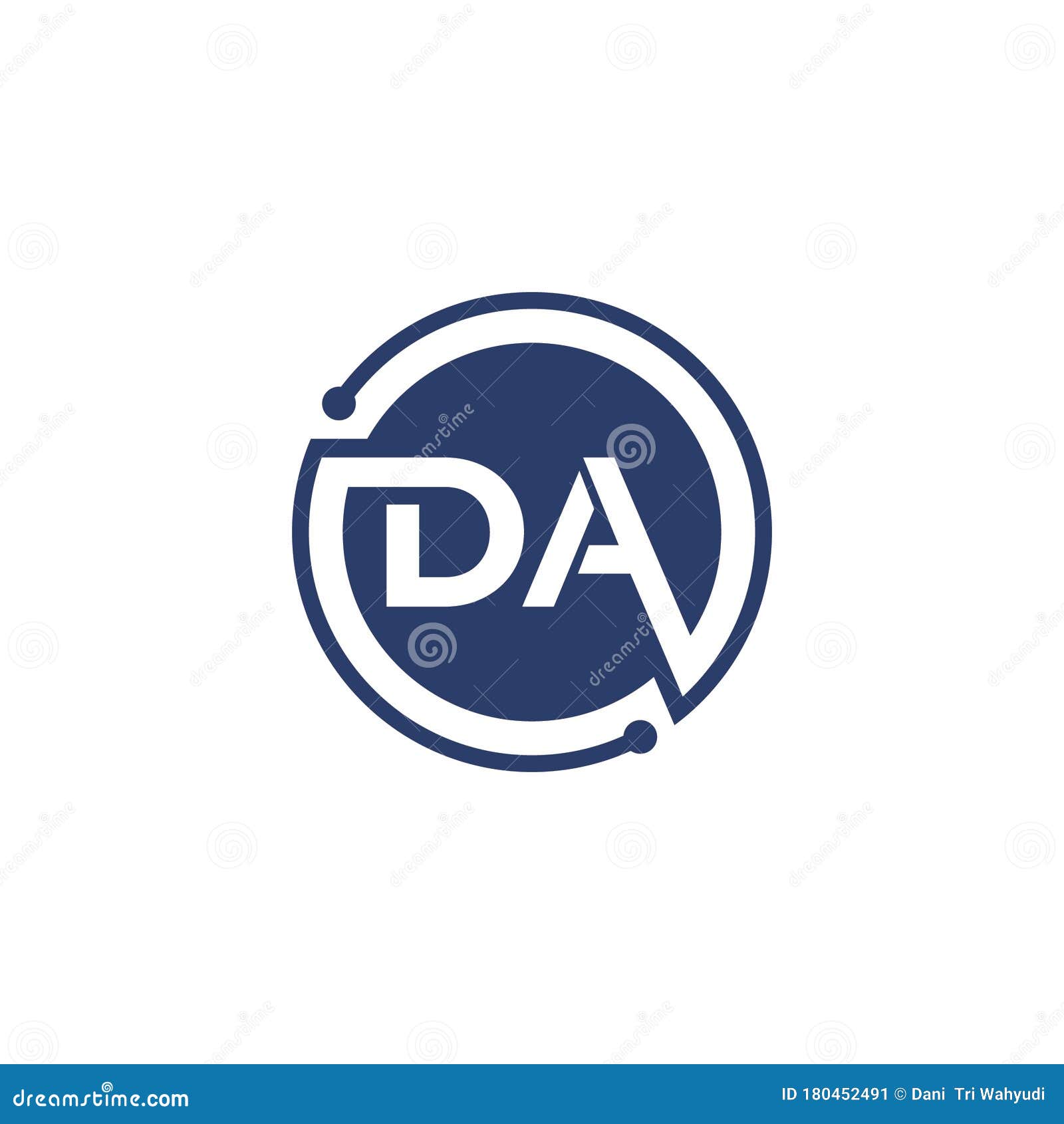 DA Letter Logo Icon Design Template Elements Stock Vector ...