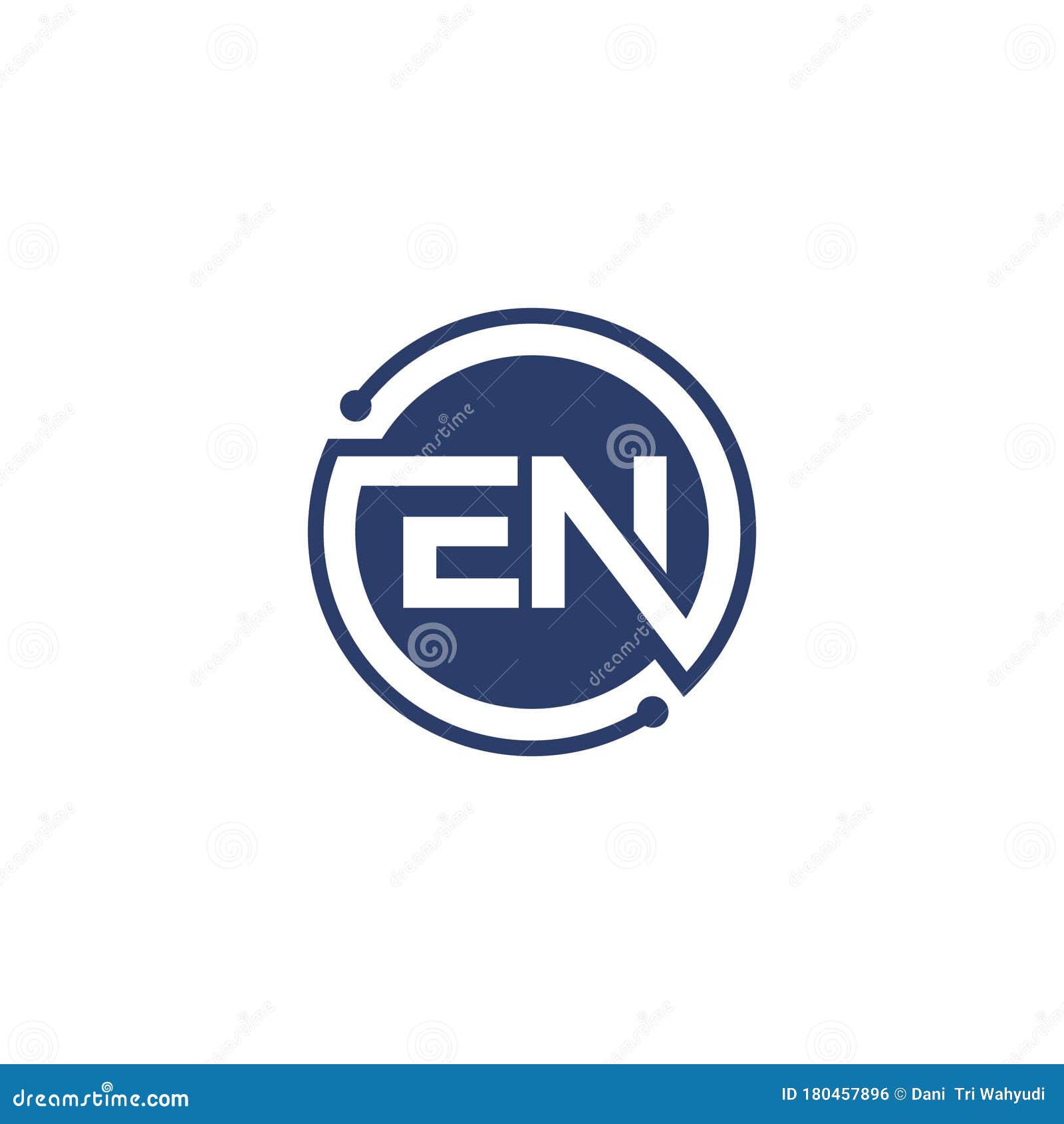 EN Letter Logo Icon Design Template Elements Stock Vector ...