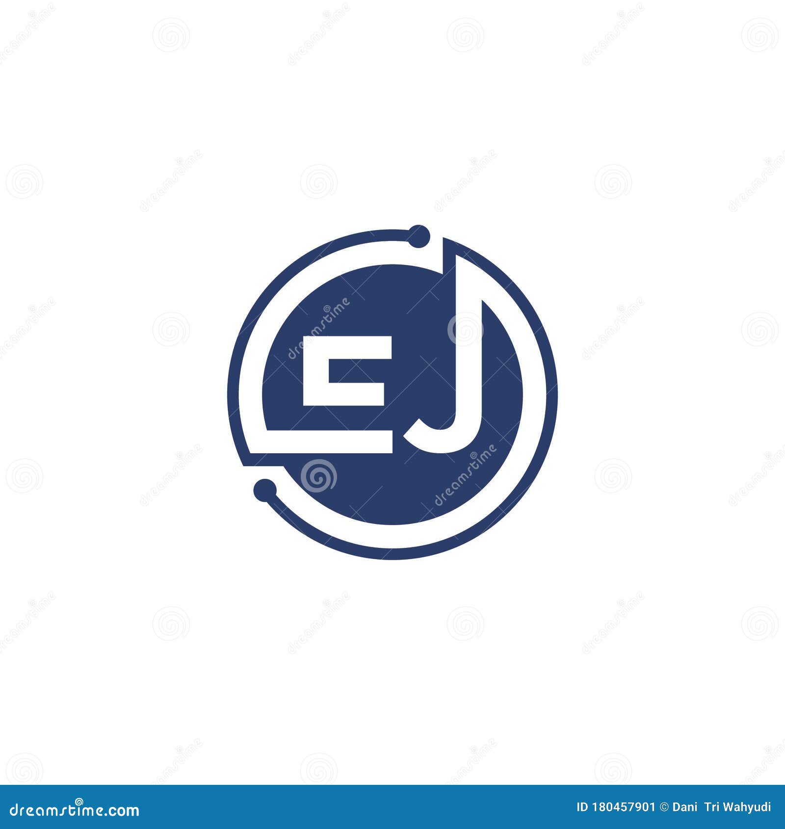 EJ Letter Logo Icon Design Template Elements Stock Vector ...