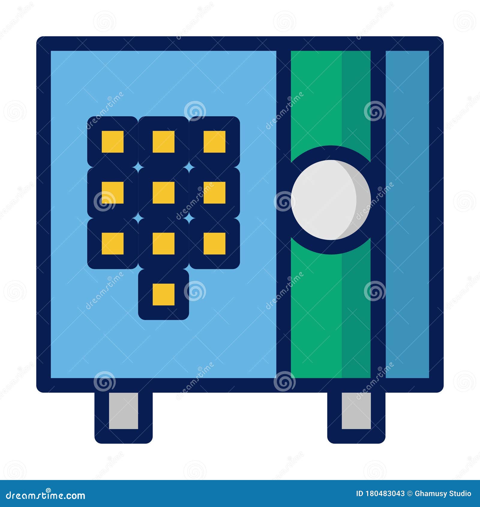 Safe Money Icon in Bank or Office Stock Vector - Illustration of ...