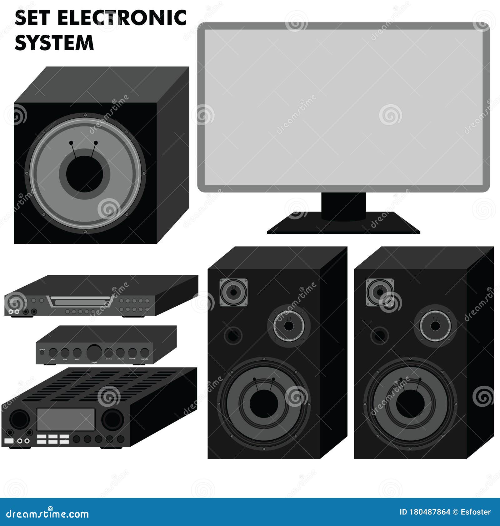 Illustration Set Electronic Sound System Stock Illustration ...
