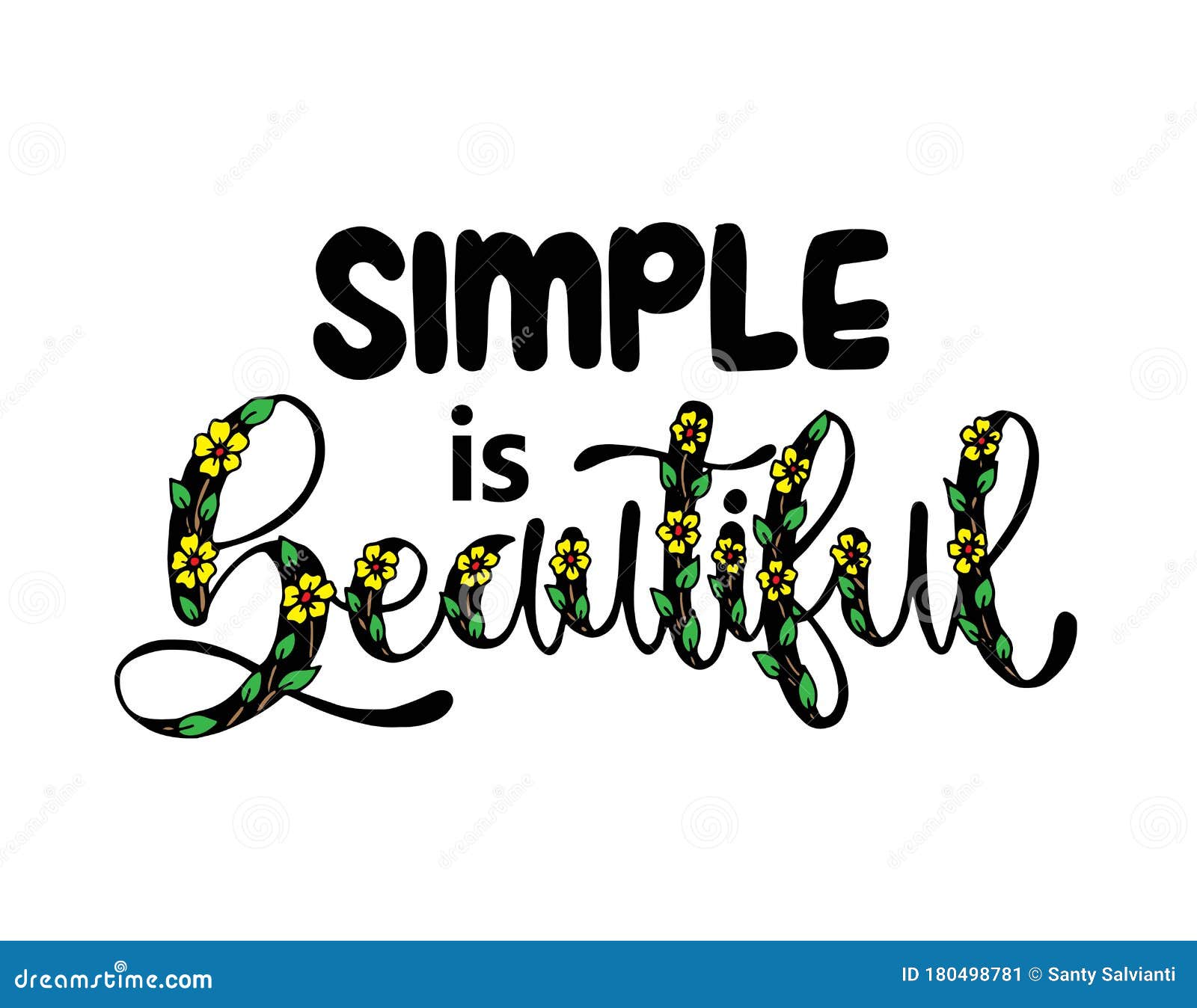 Simple is Beautiful, Hand Lettering, Motivational Quote, Vector ...