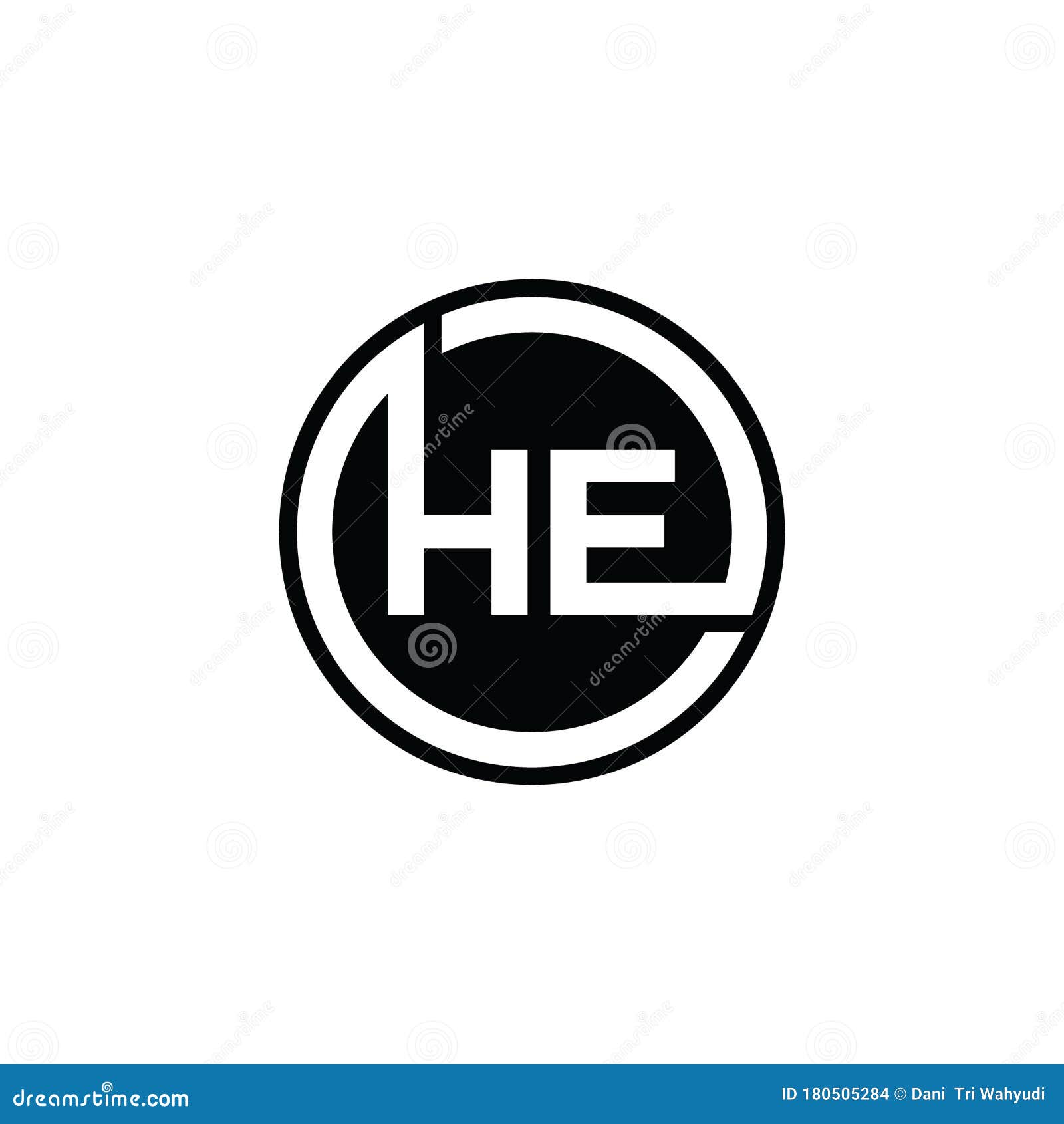 He Letter Logo Icon Design Template Elements Stock Vector ...