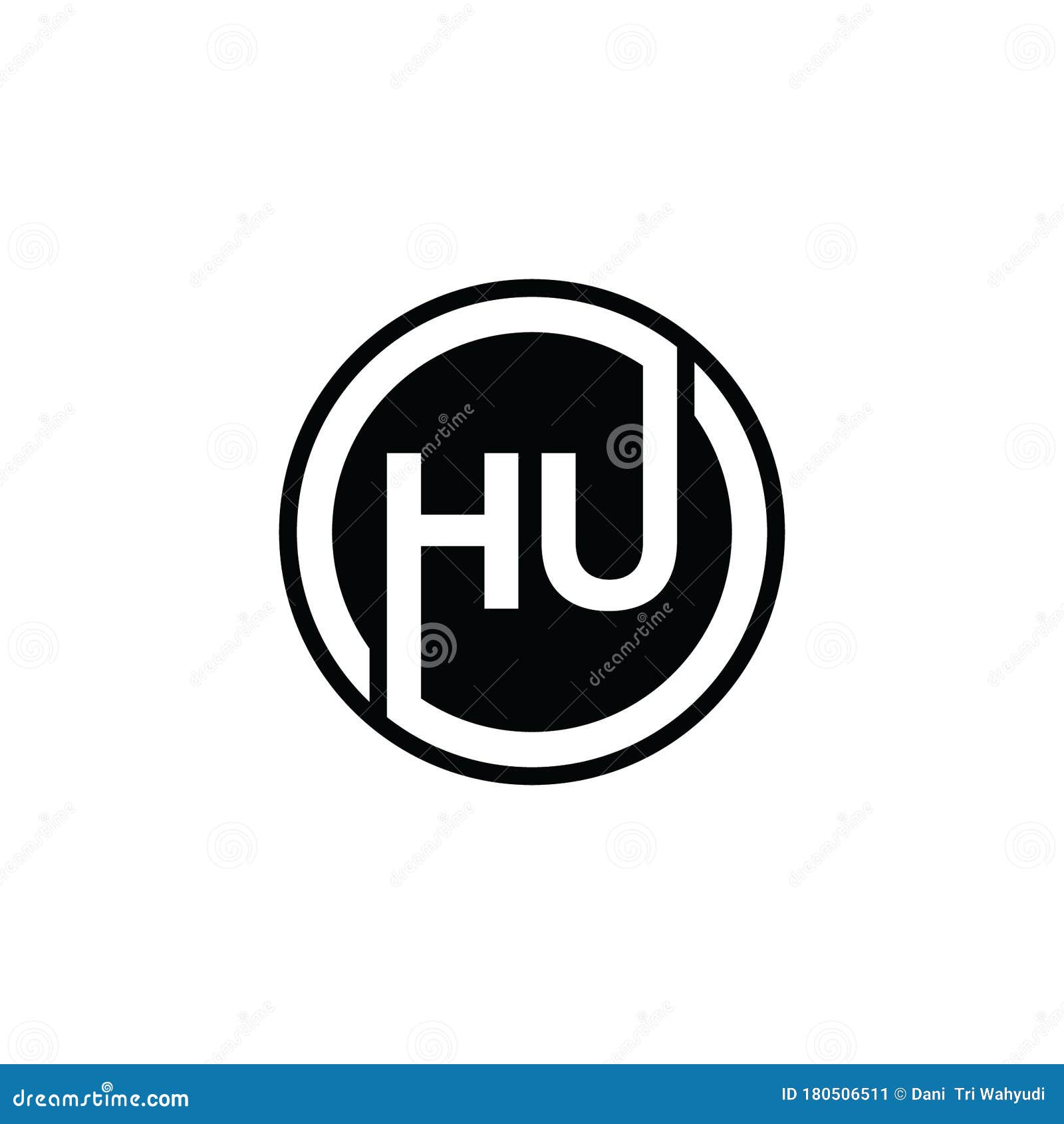 HU Letter Logo Icon Design Template Elements Stock Illustration ...