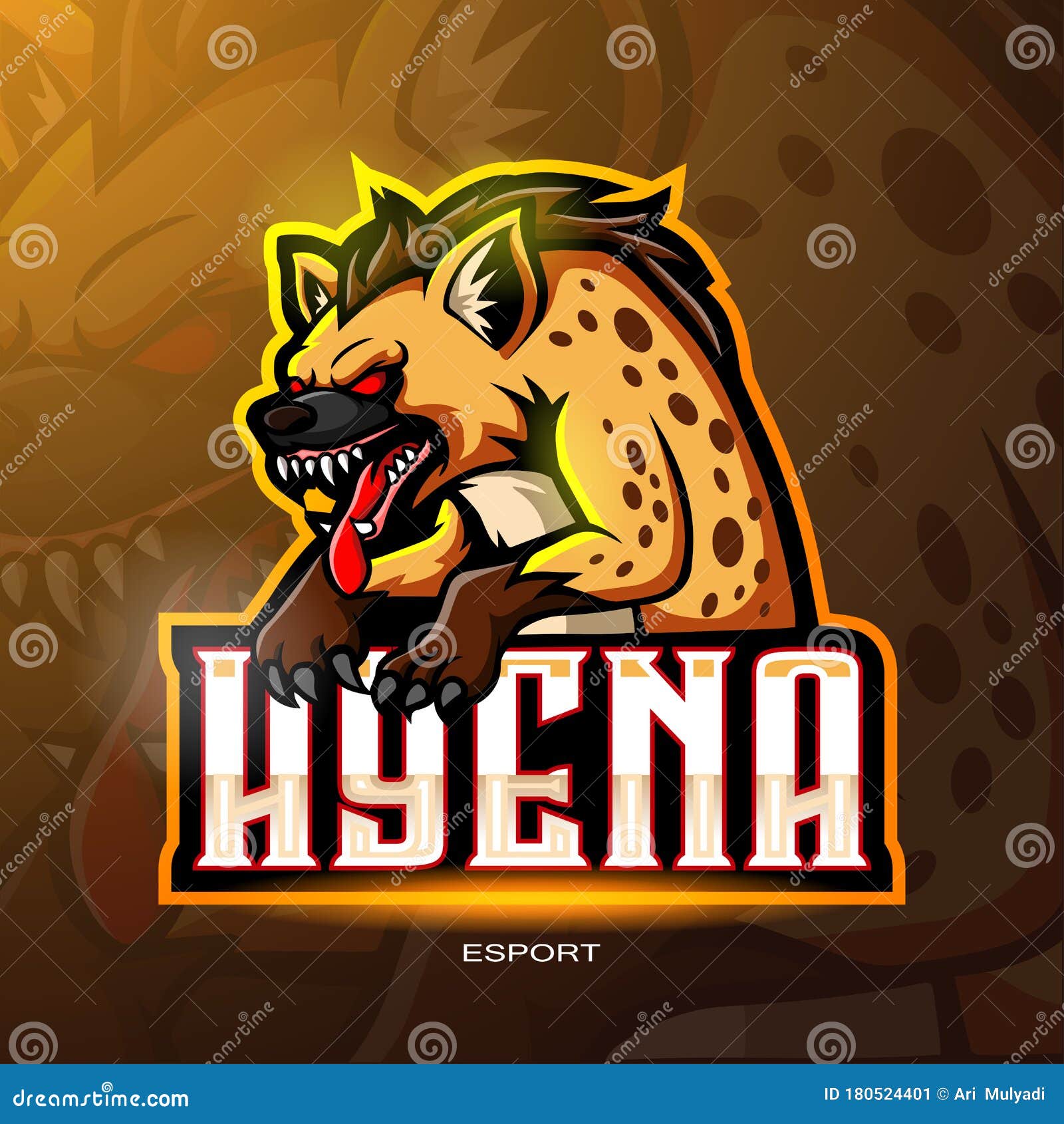 Hyena Mascot For A Football Team Logo. Cartoon Vector | CartoonDealer ...