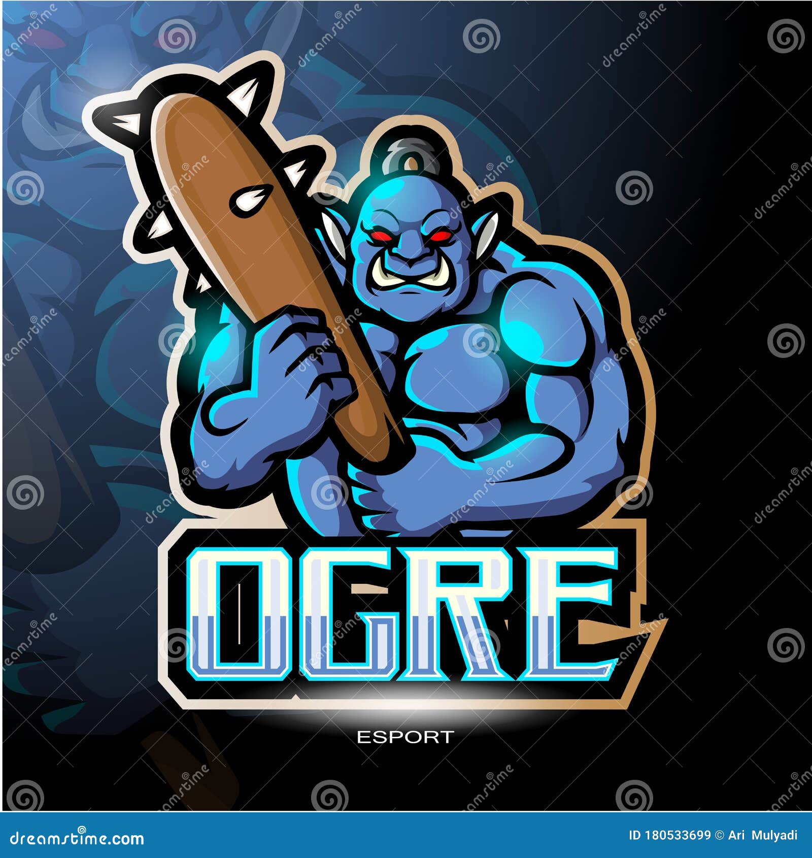 Ogre Mascot Logo for Electronic Sport Gaming Logo Stock Vector ...