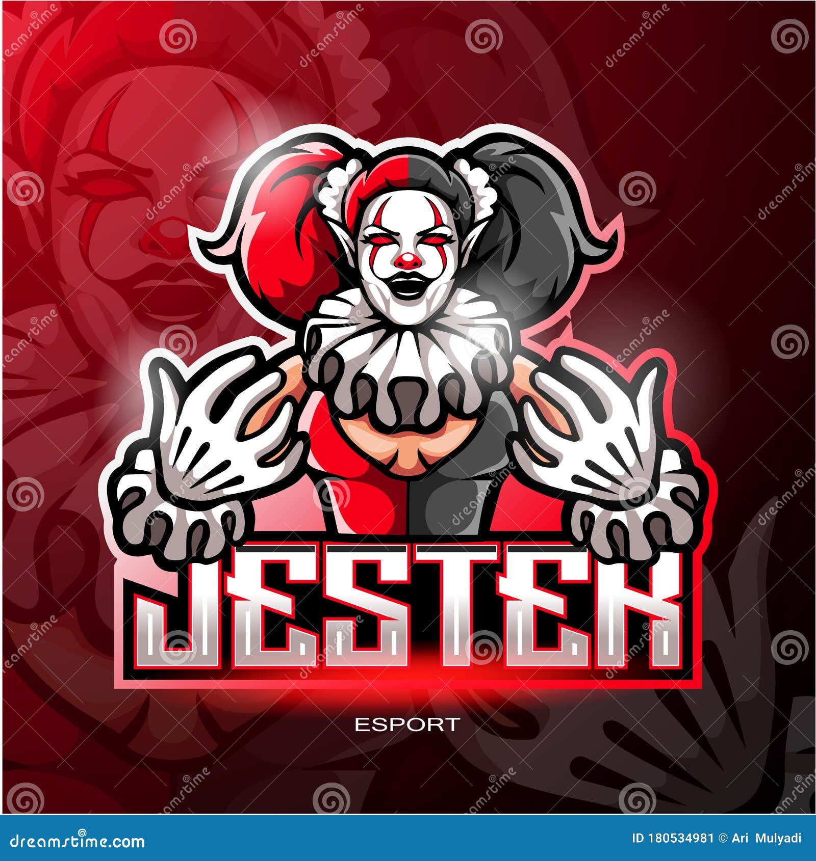 Jester Mascot Esport Logo Design Vector Illustration | CartoonDealer ...